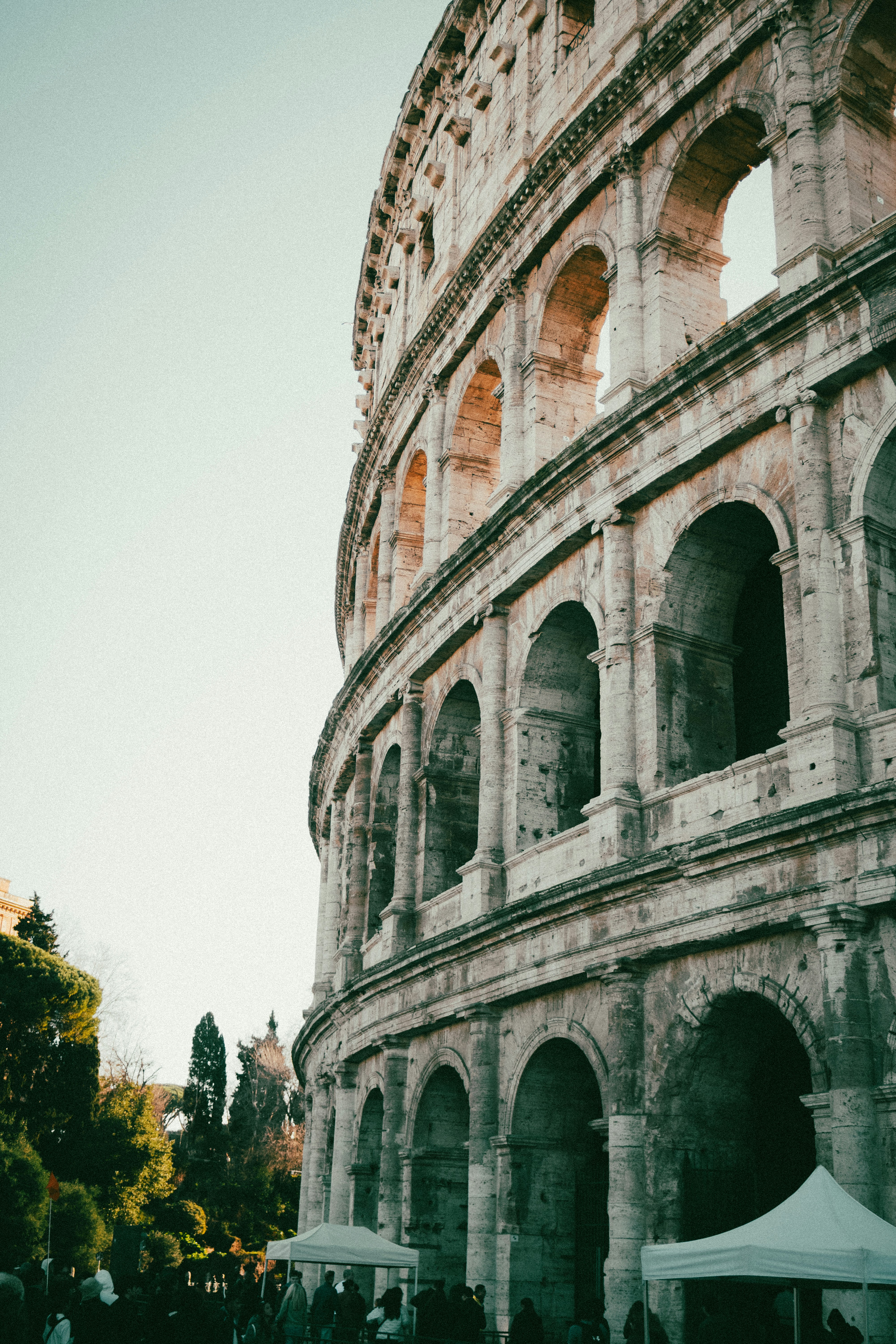Coliseum-like Grandeur: Ancient Arches Reaching Toward the Sky
