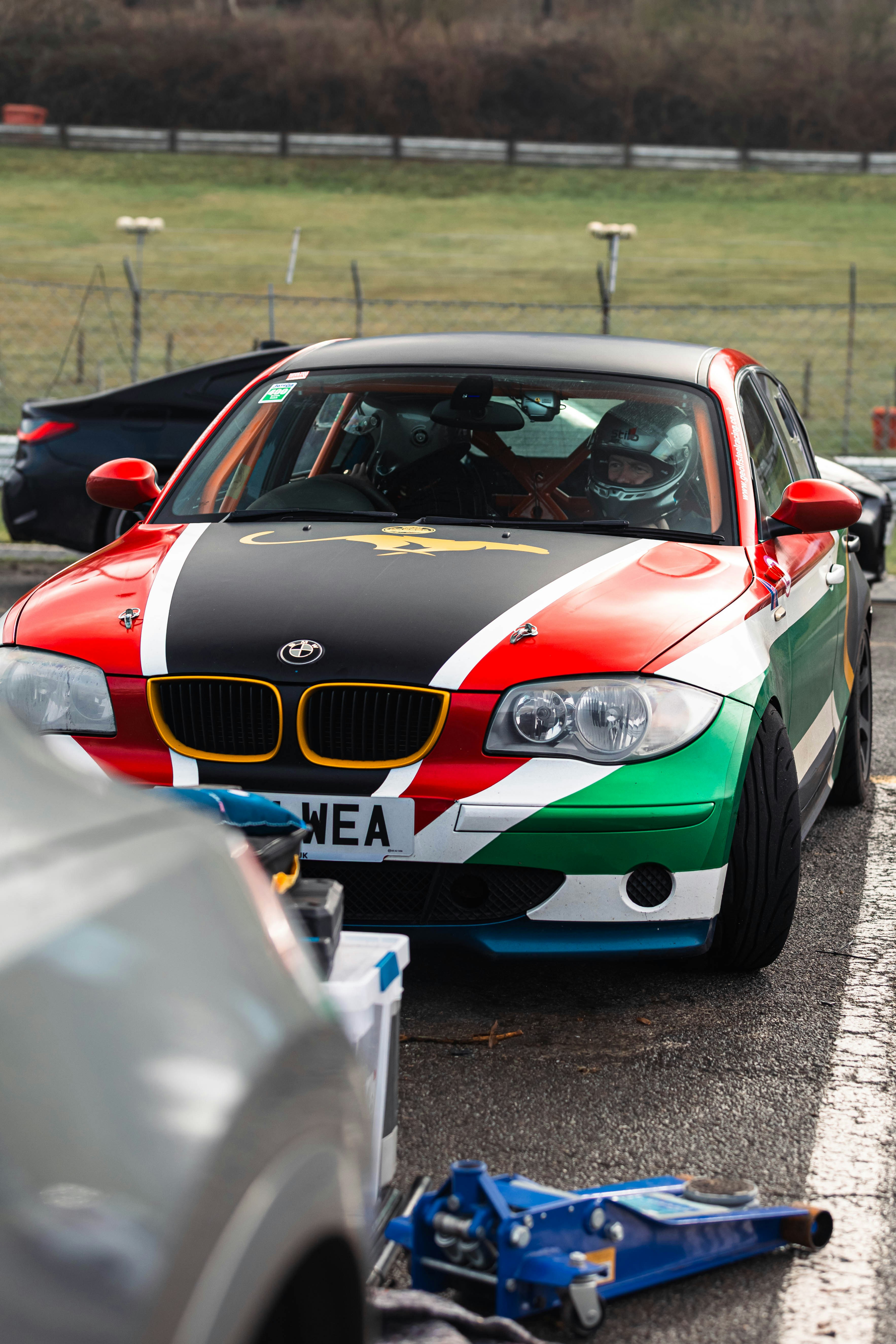 Tri-Color Race Car Ready for the Checkered Moment