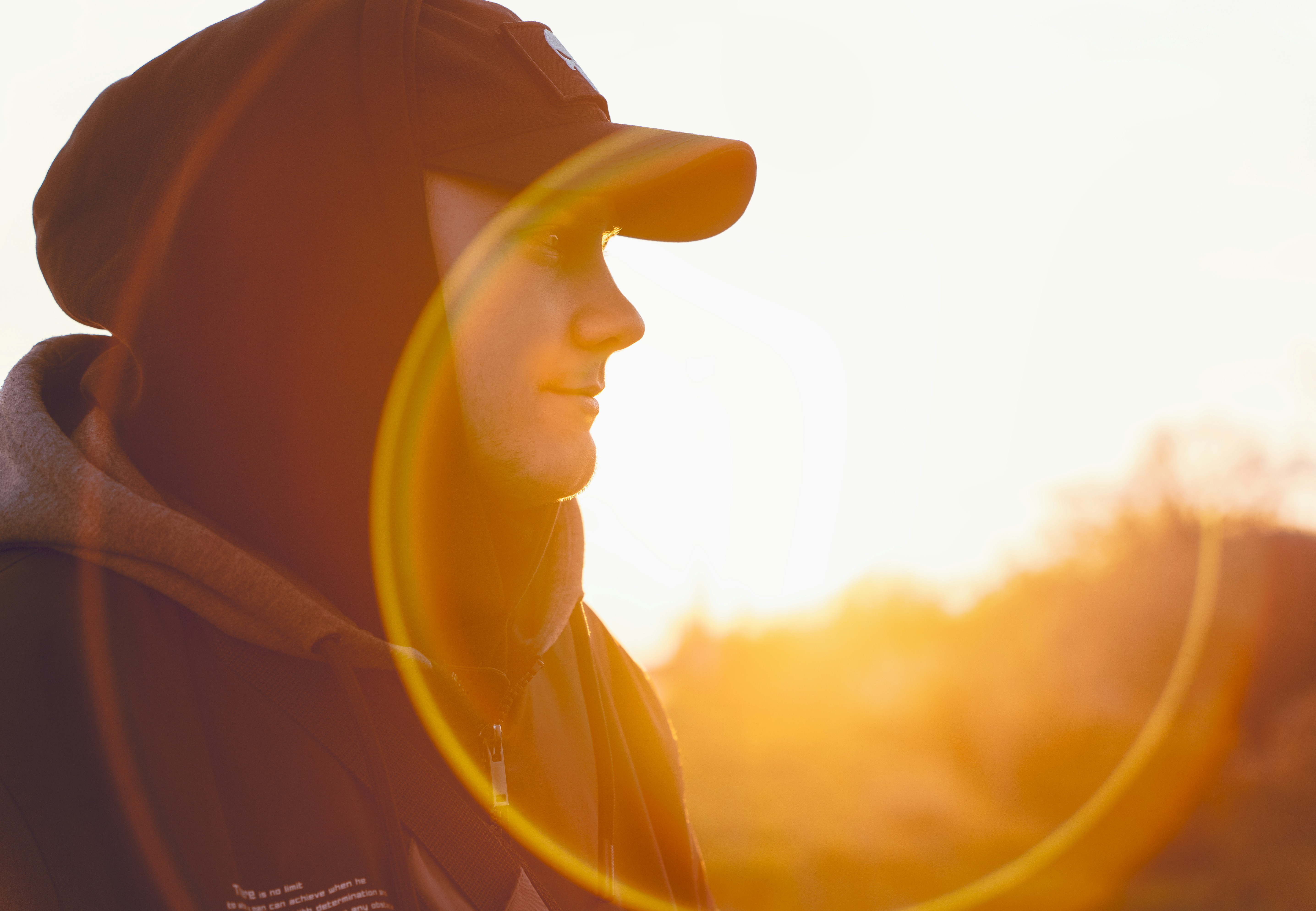 Backlit Portrait with Circular Lens Flare