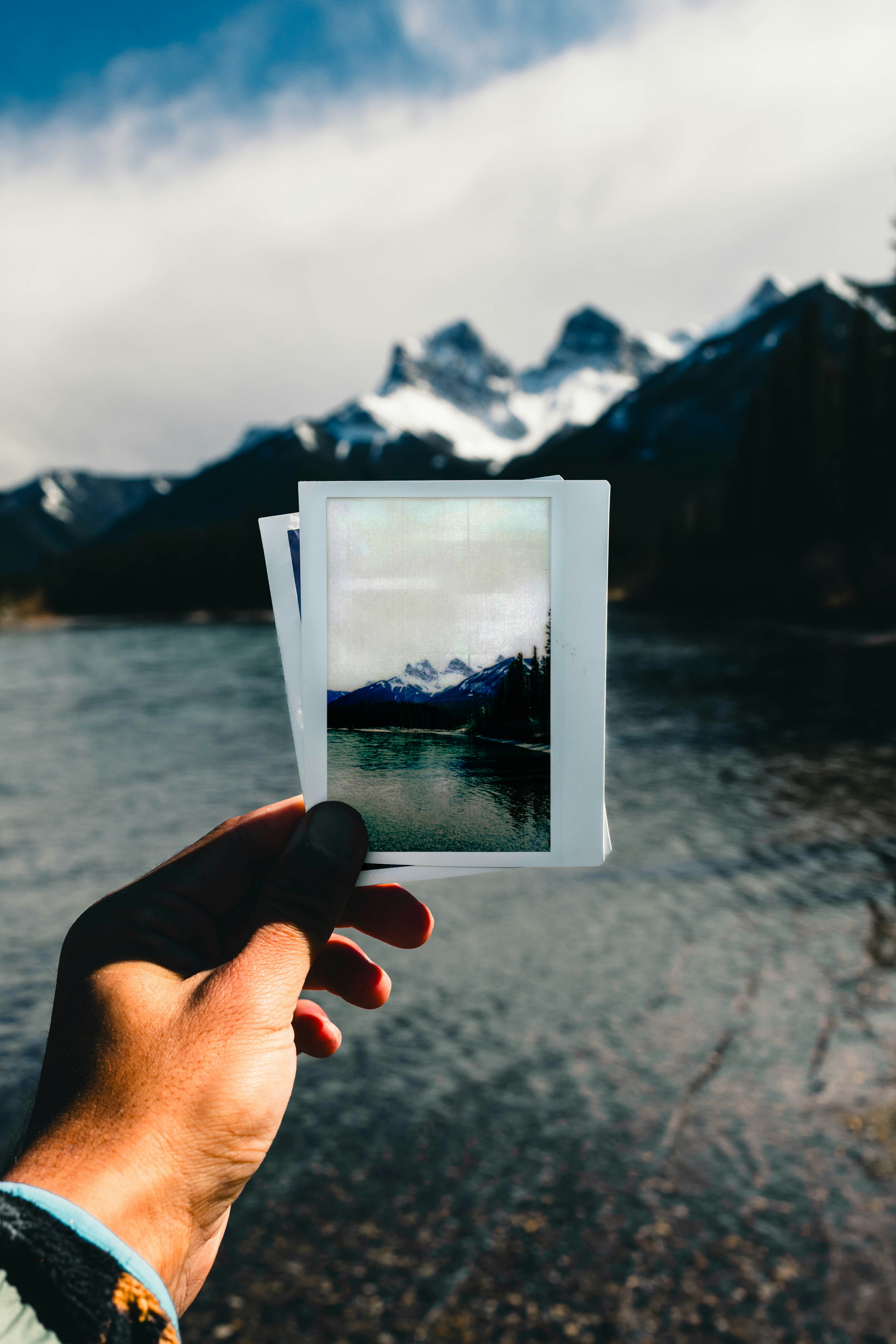 Holding a Frozen Moment: Polaroid Echoes Mountain Lake