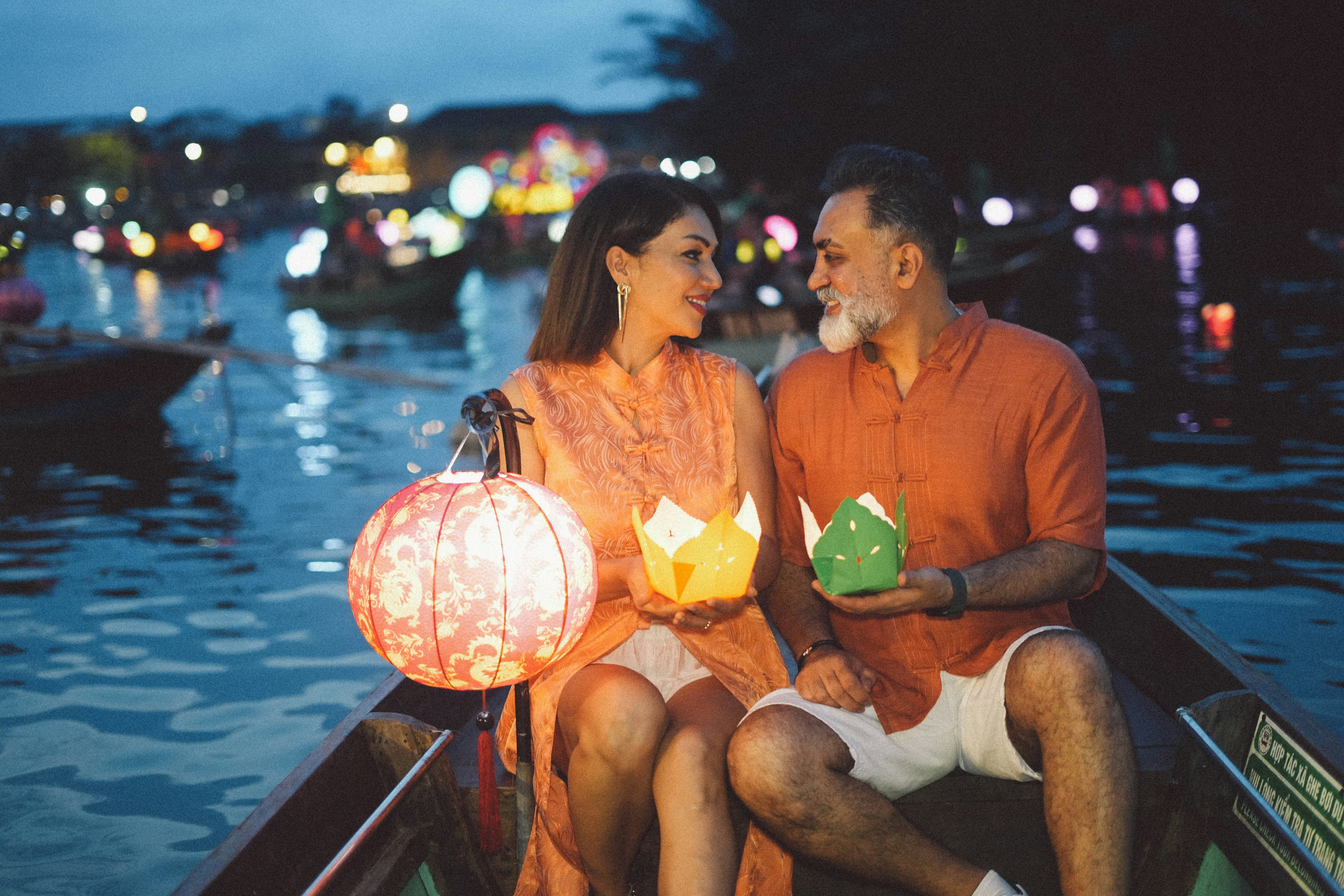 Lanterns and Laughs on a Moonlit River