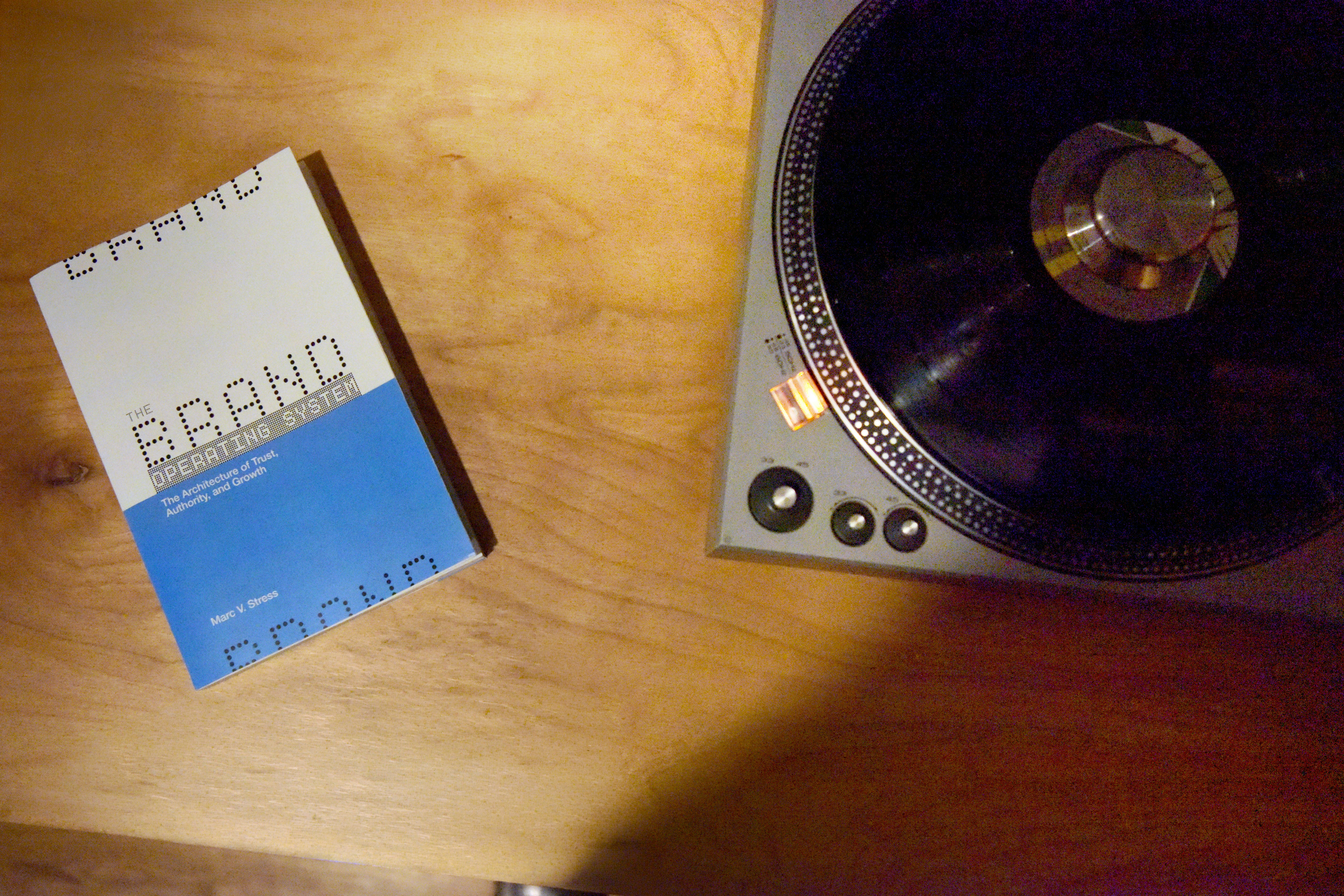 Vinyl Vibe on a Wooden Desk