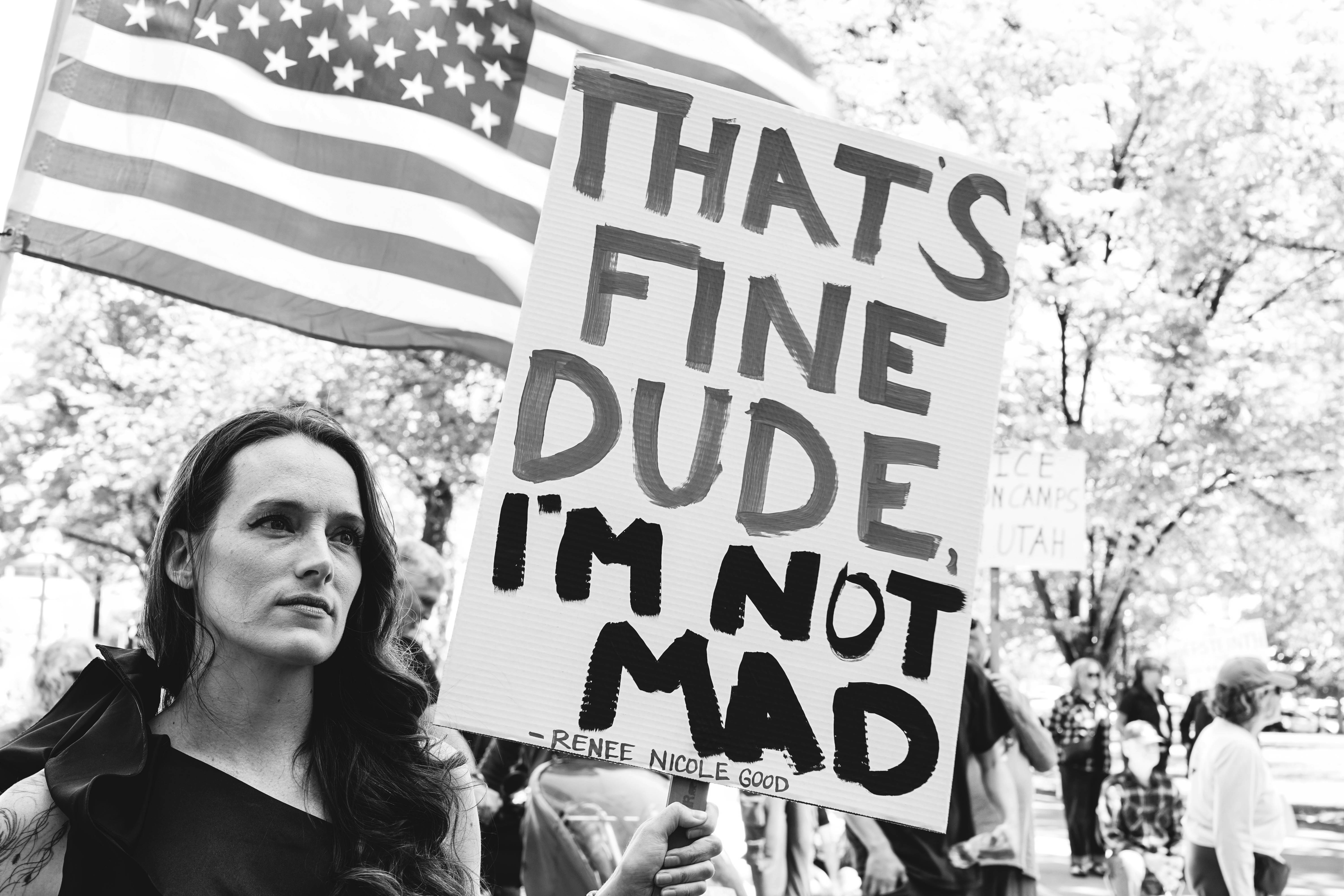 That’s Fine Dude, I’m Not Mad: A Protest Sign and Calm Demeanor