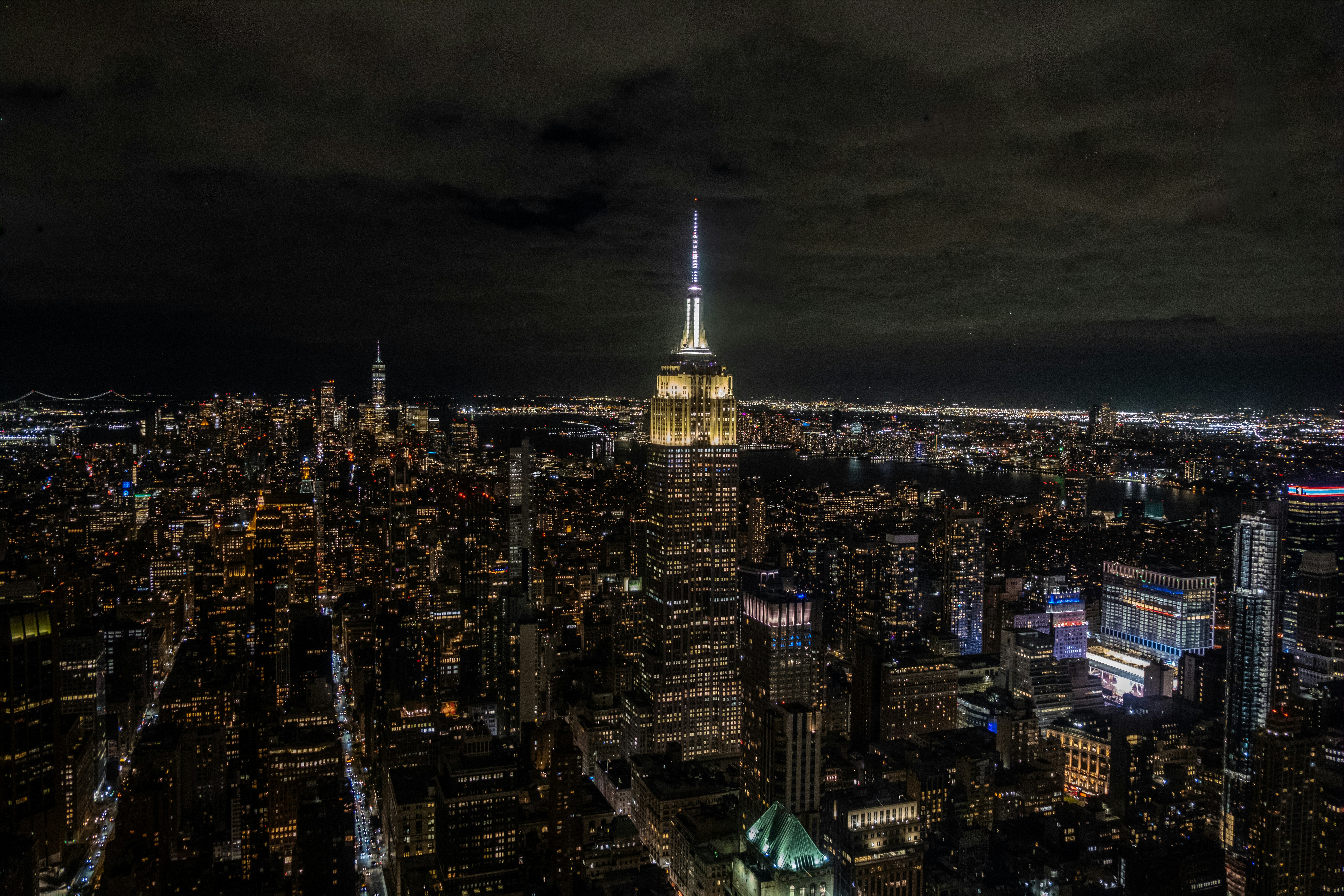 Midnight Empire: Empire State Glow Above the City