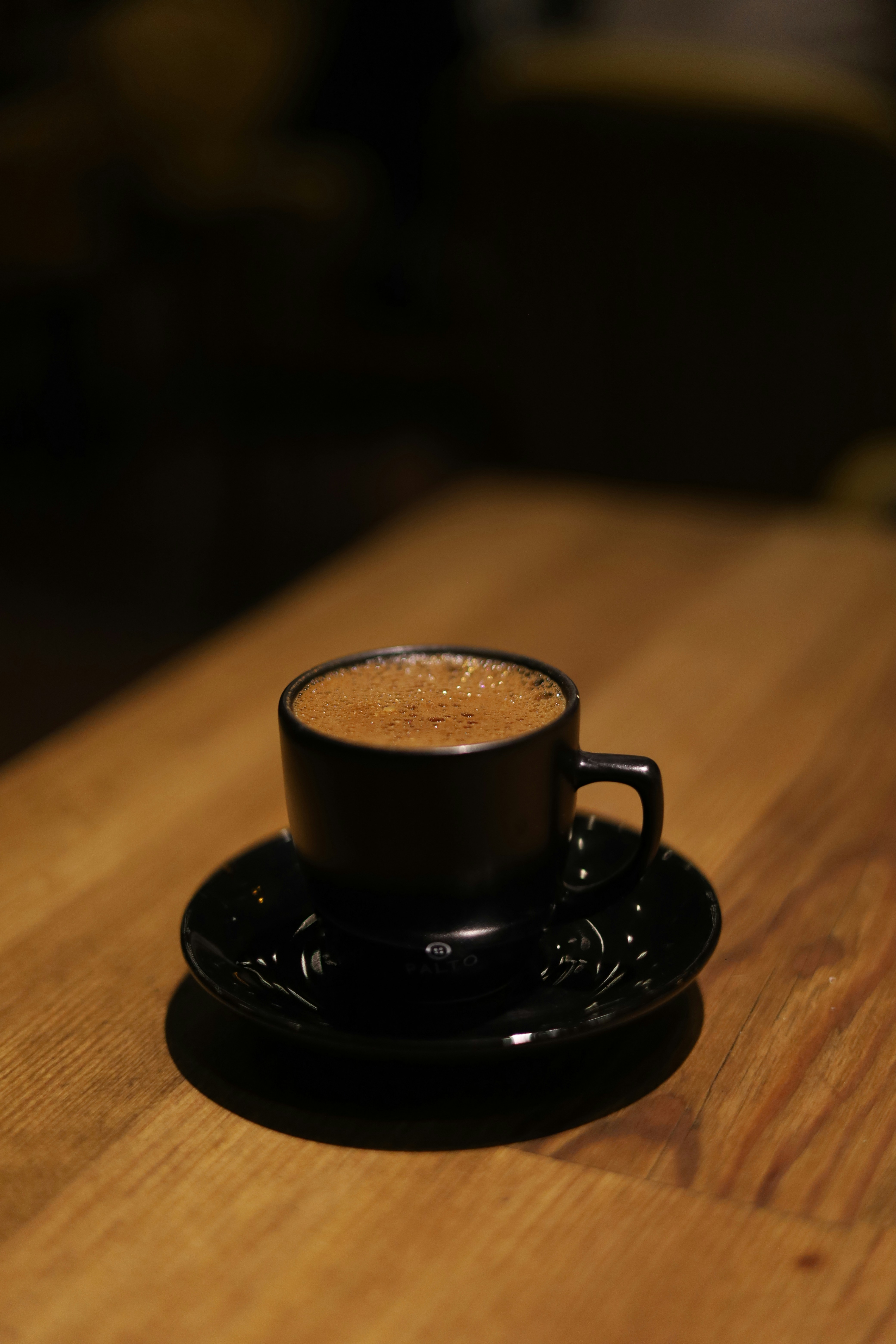 Midnight Espresso on a Quiet Wooden Stage