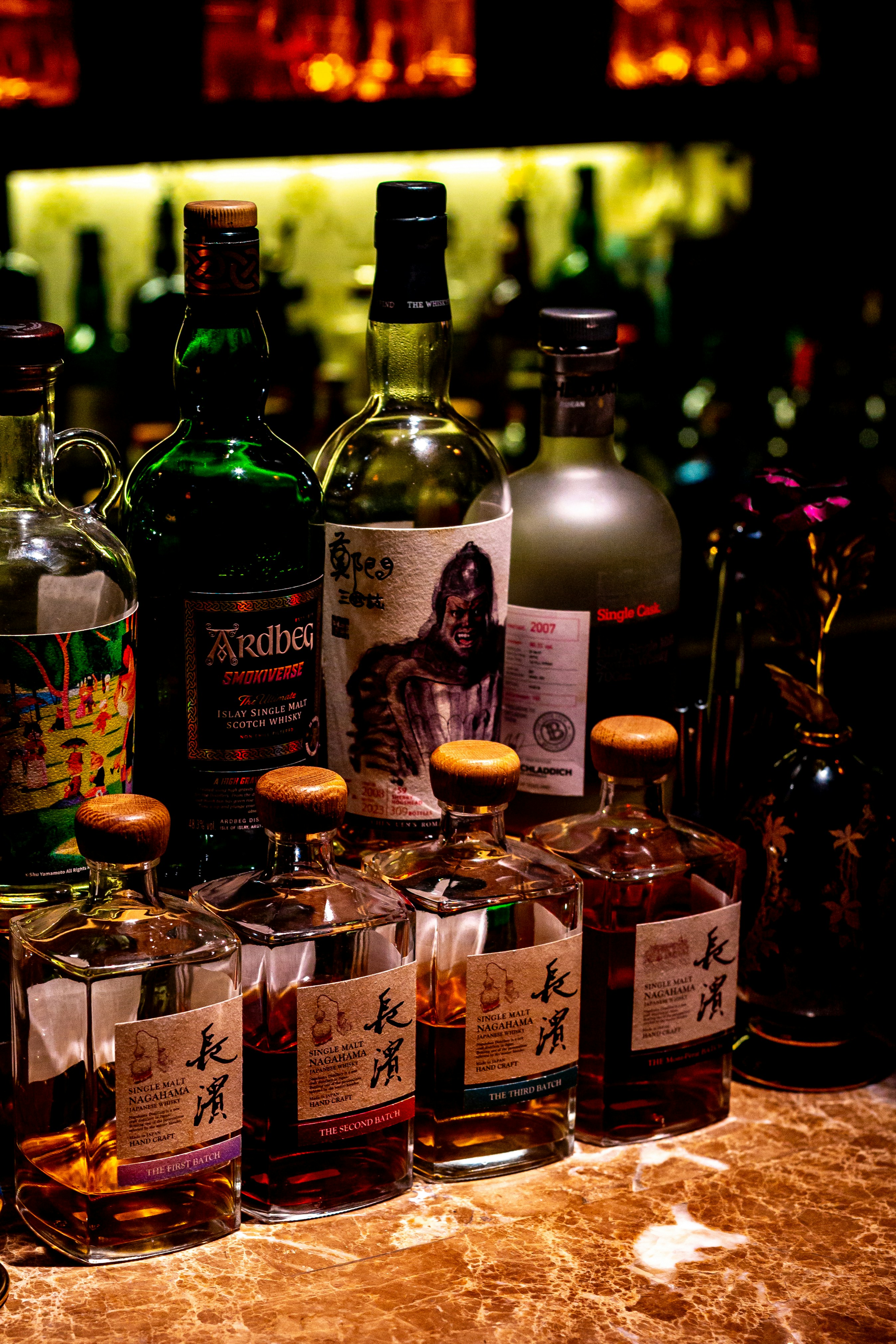 Amber Bottles and Warm Barlight
