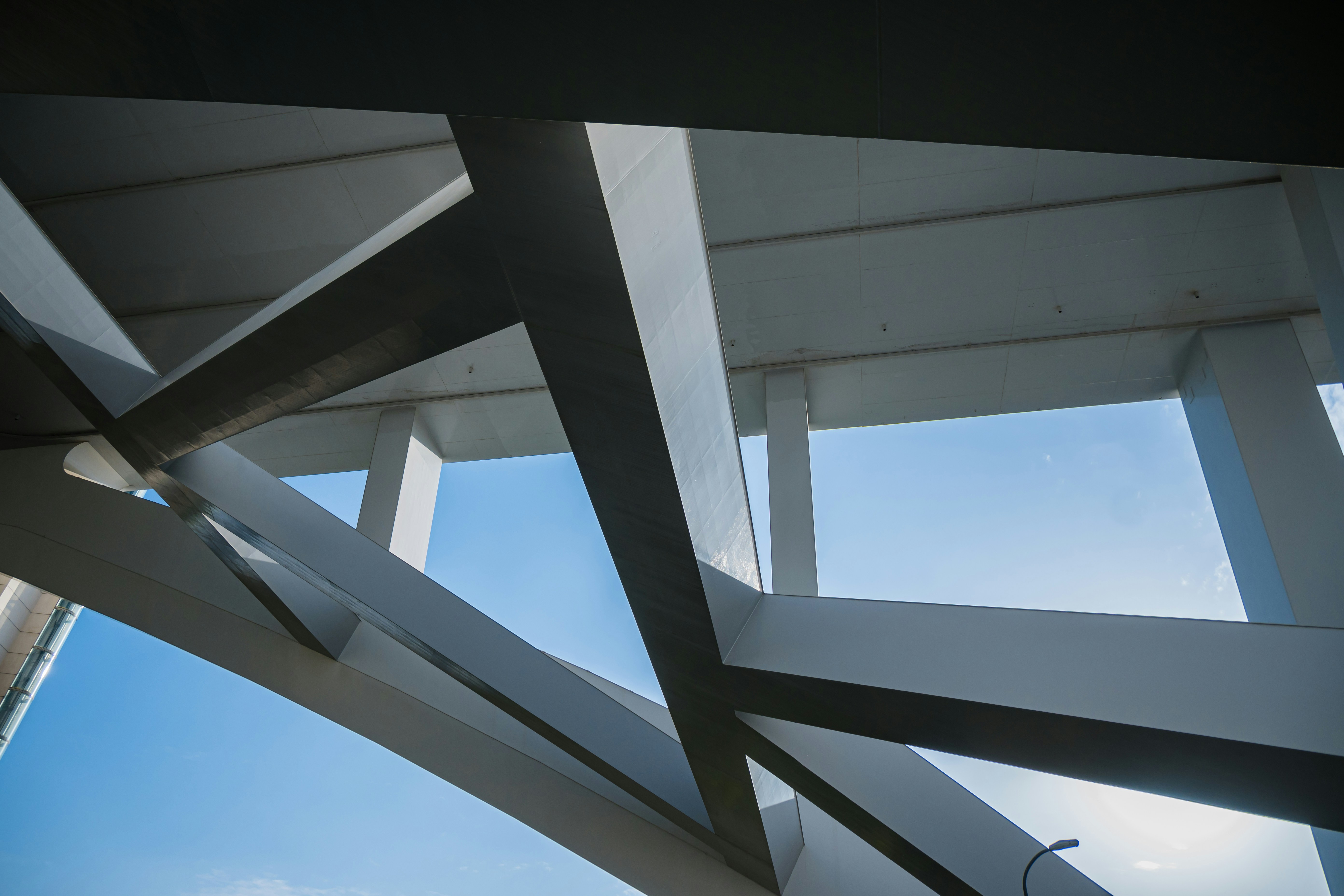 Concrete Geometry Against a Clear Sky