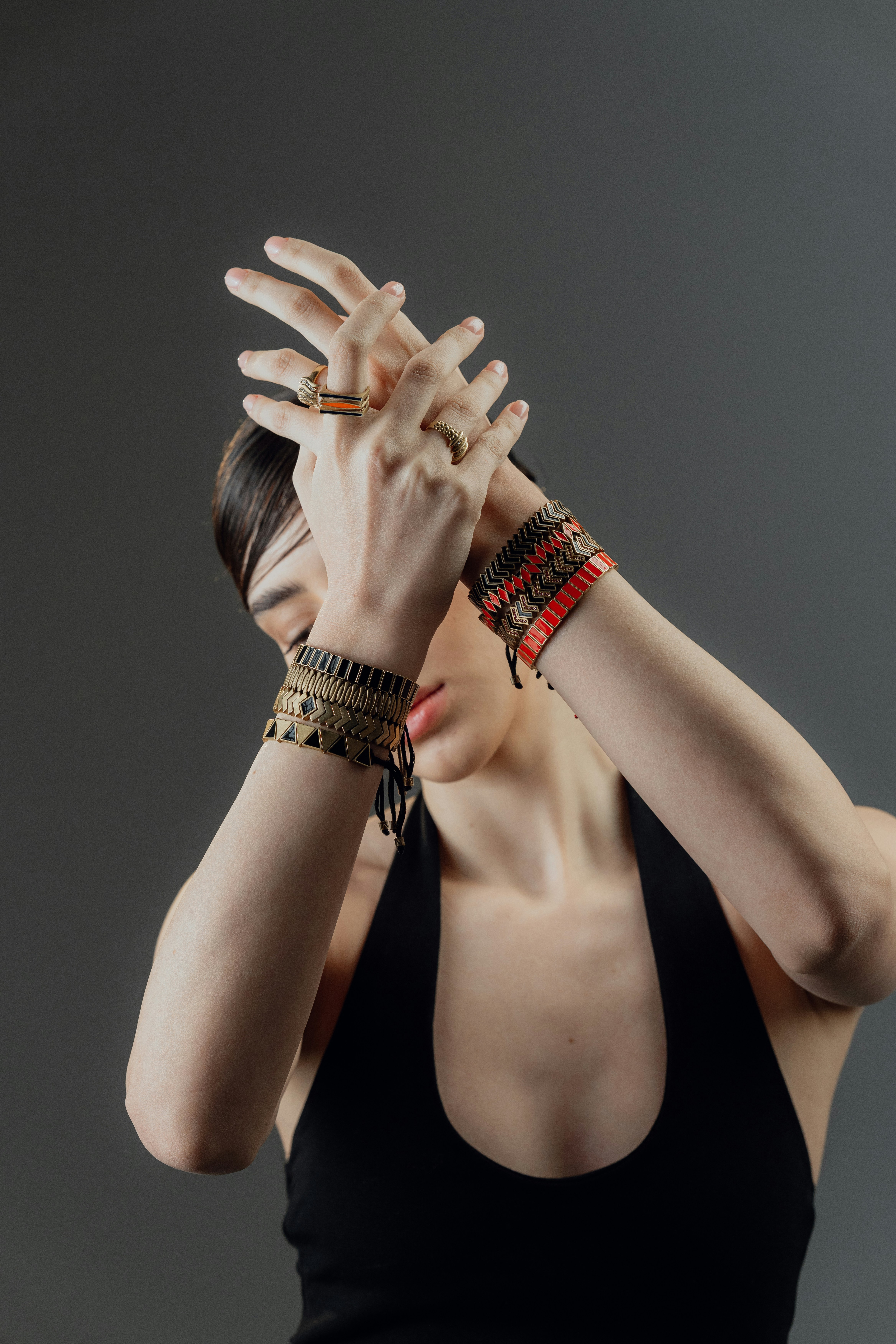 Arms in Motion: A Gesture of Colorful Adornments