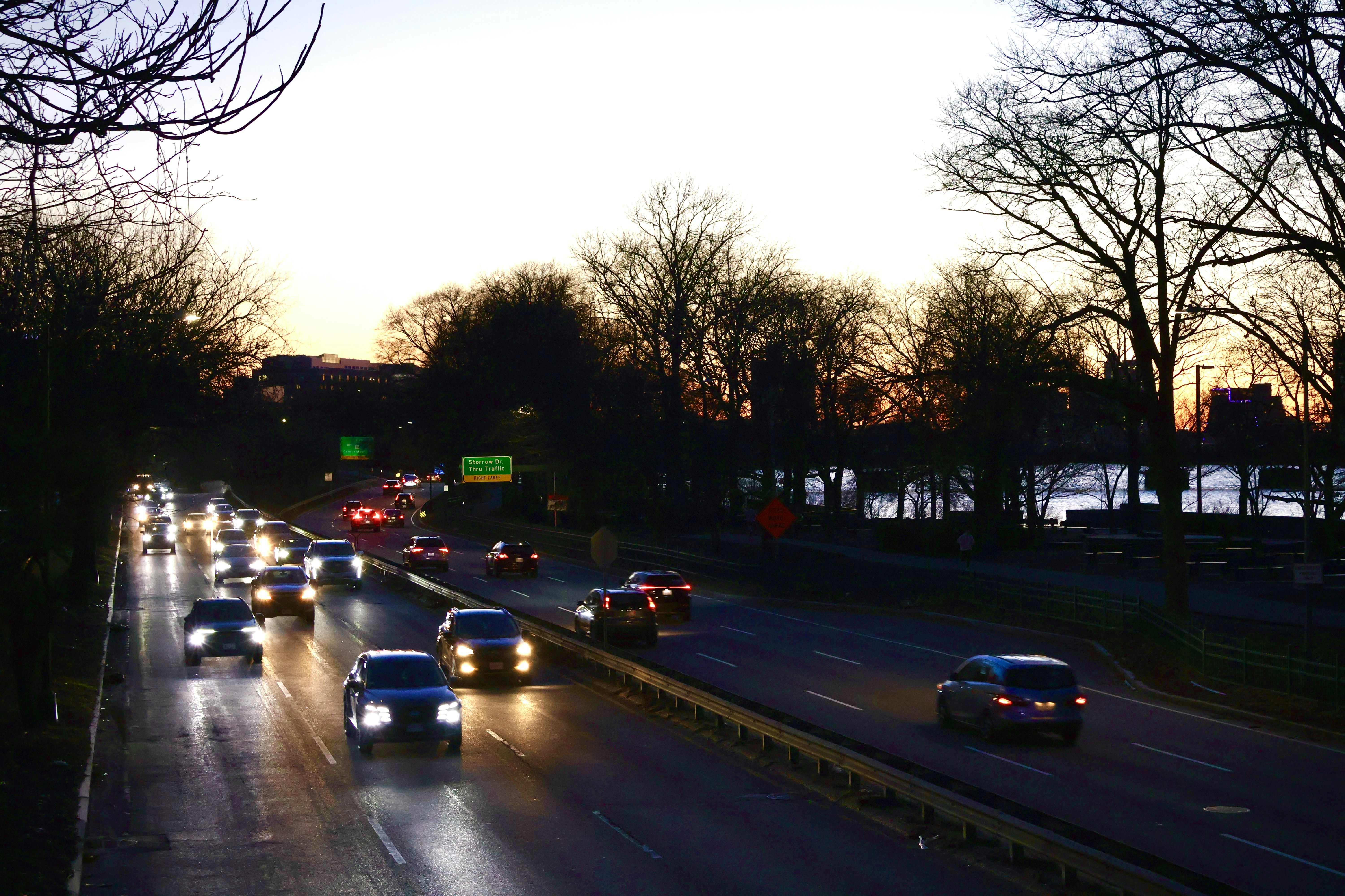 Evening Rush on the Riverbend Highway