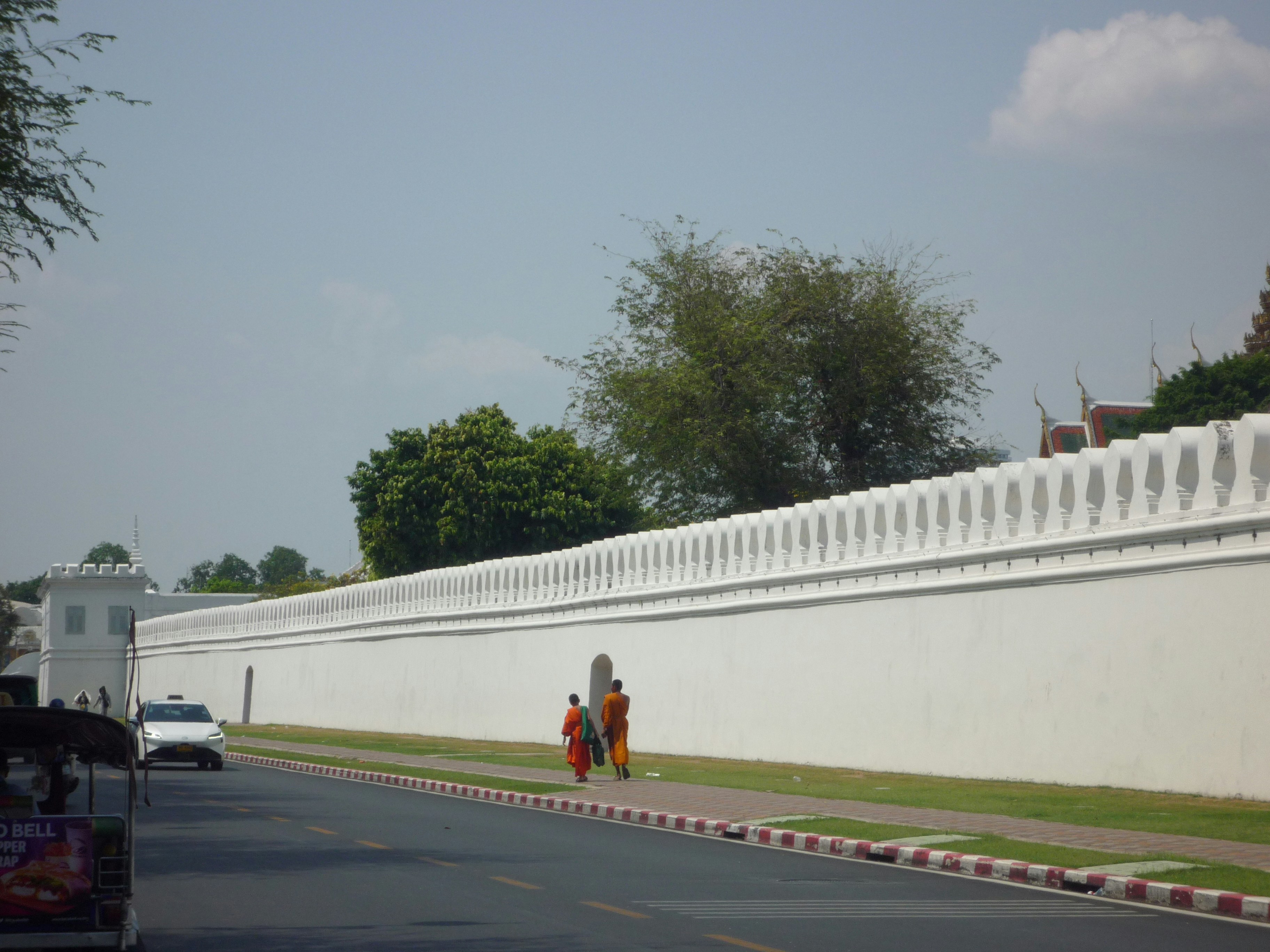 A Quiet Walk Along a White Fortress Wall