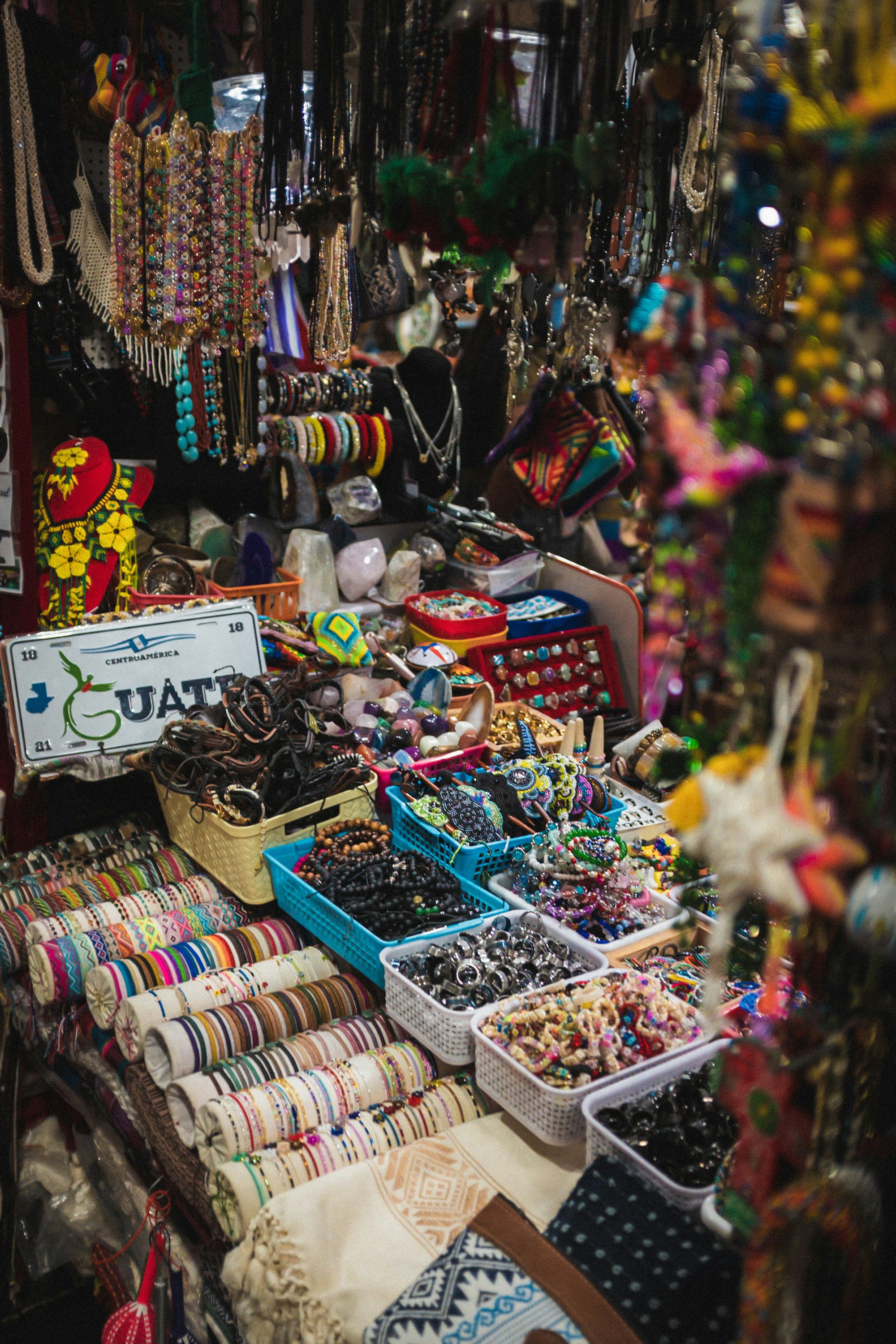 Vibrant Market Necklace: A Dense Tapestry of Color and Trinkets
