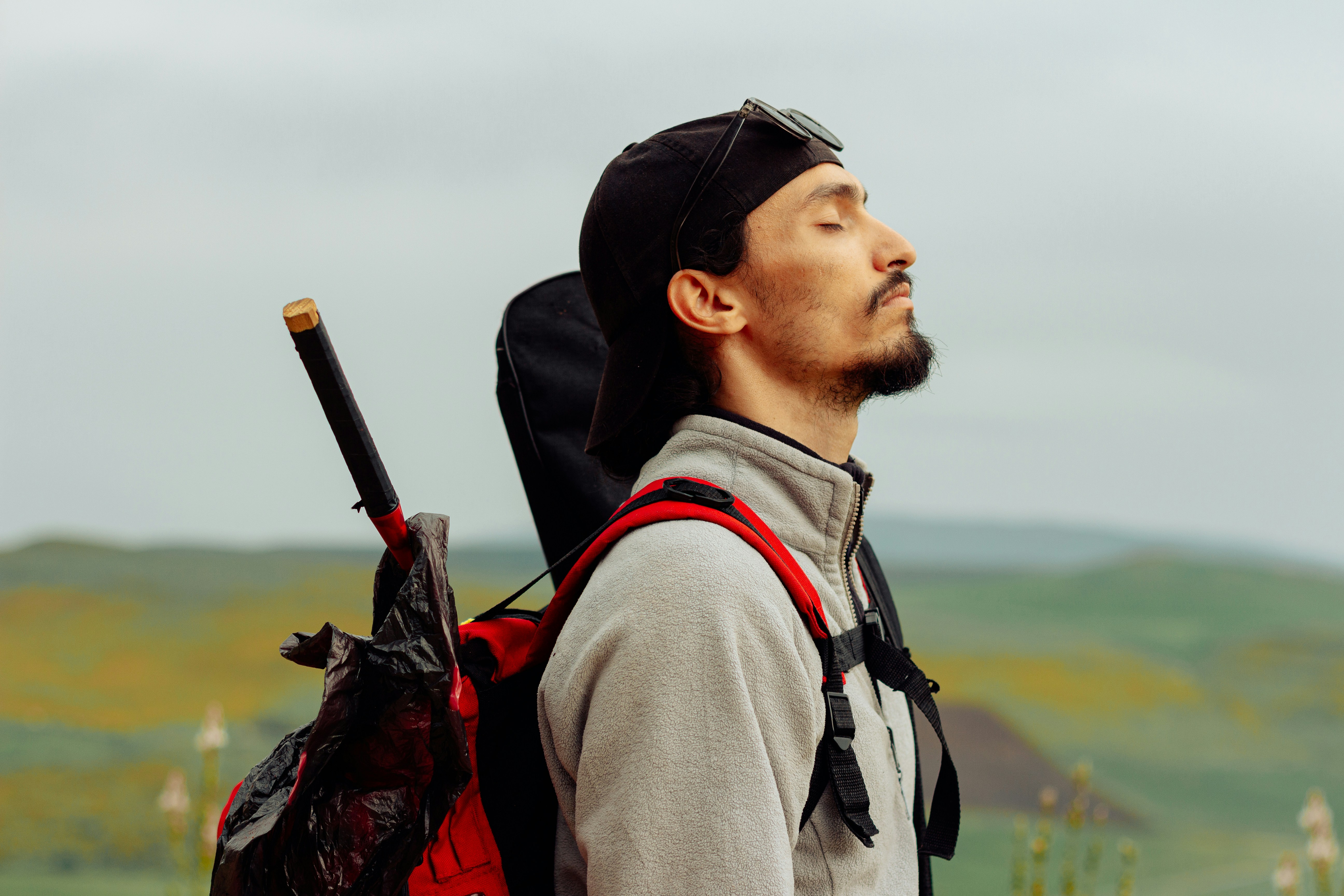 Traveler in Profile: The Quiet Focus of a Mountain Trekker