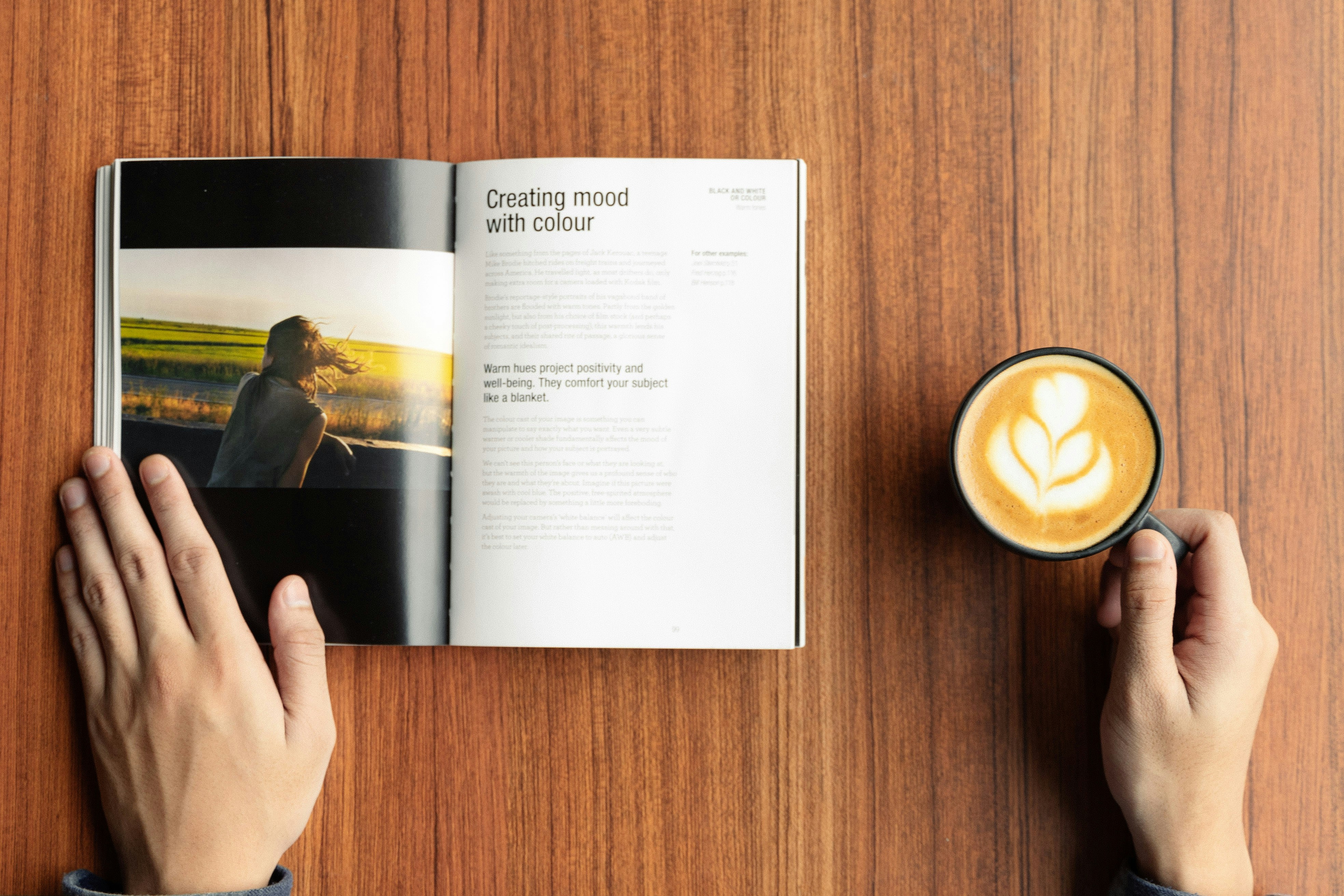 Sip and Study: A Quiet Moment with Pages and Foam Art