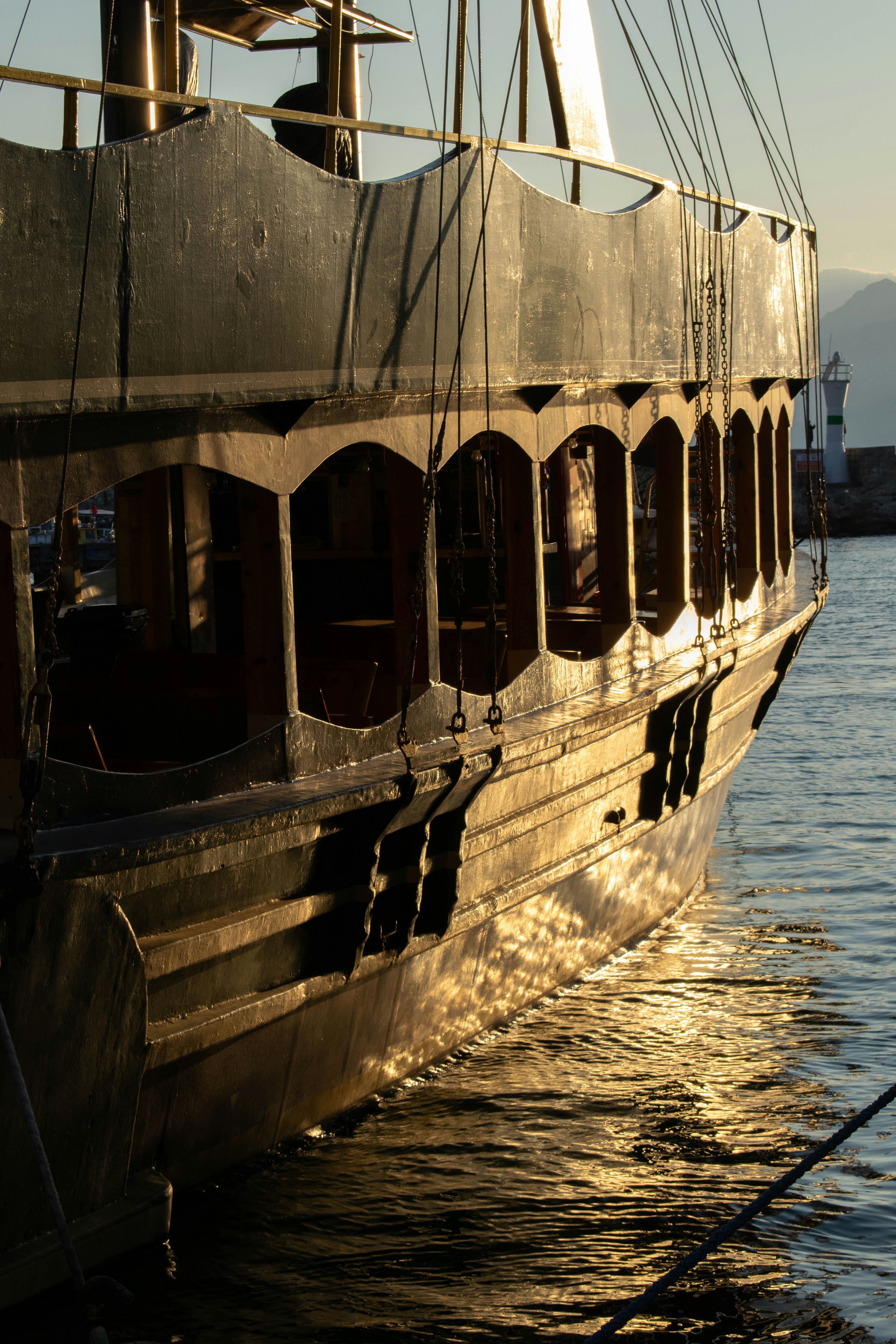 Hushed Lines and Golden Light Along the Moorish Galleon