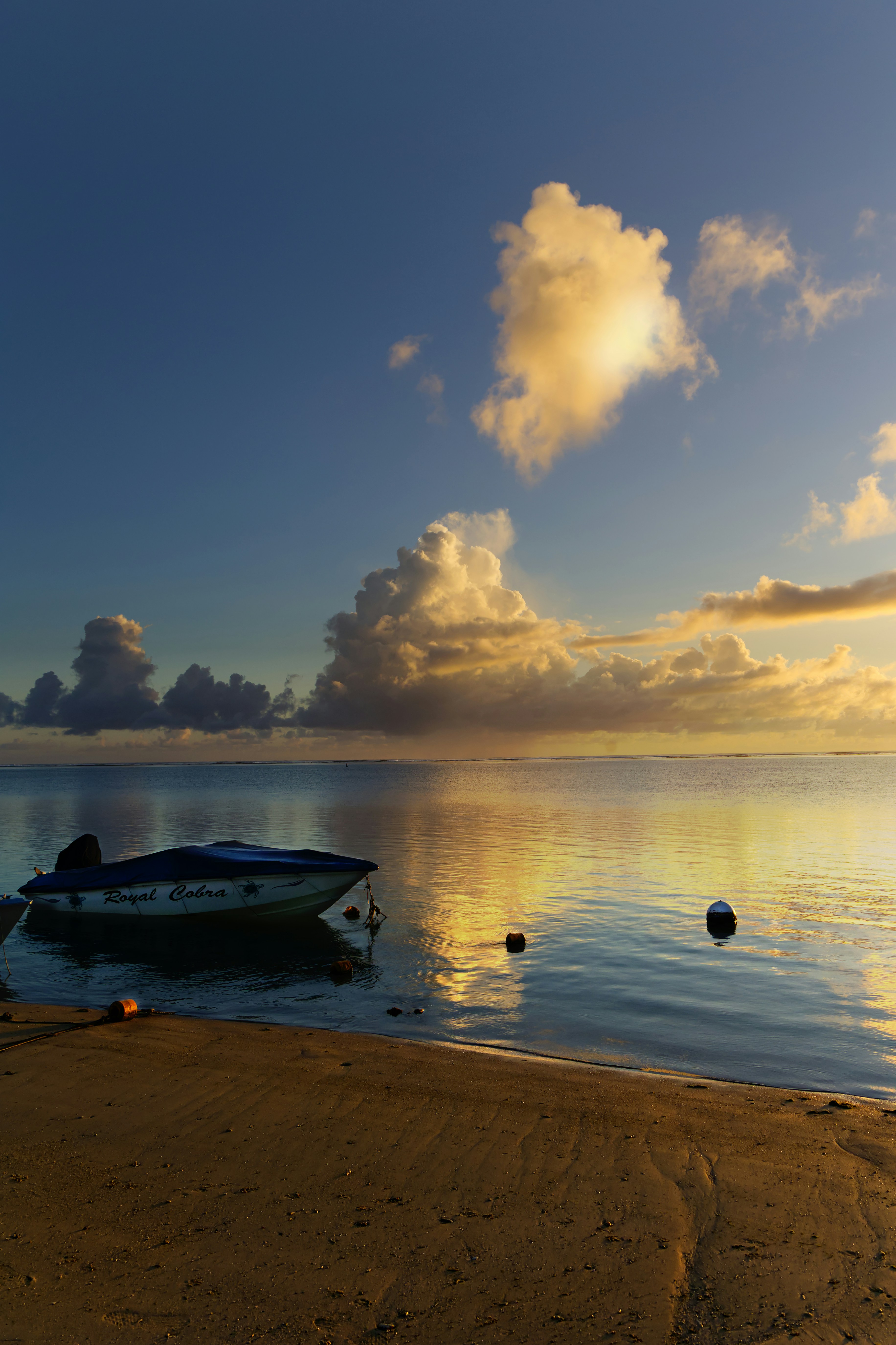 Low-Tide Golden Hour: Boat at the Quiet Shore