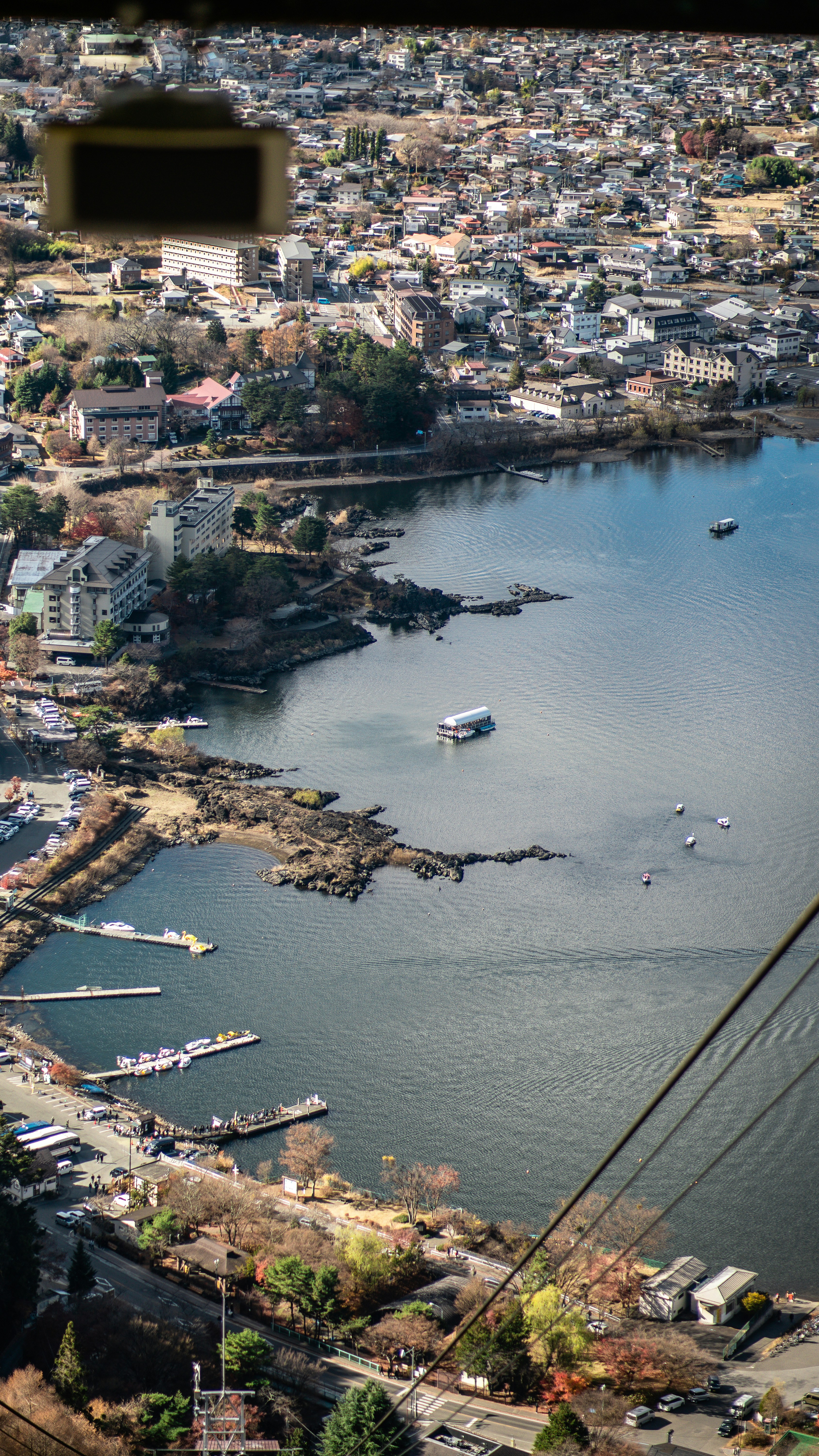 Aerial Quiet Over the River Town