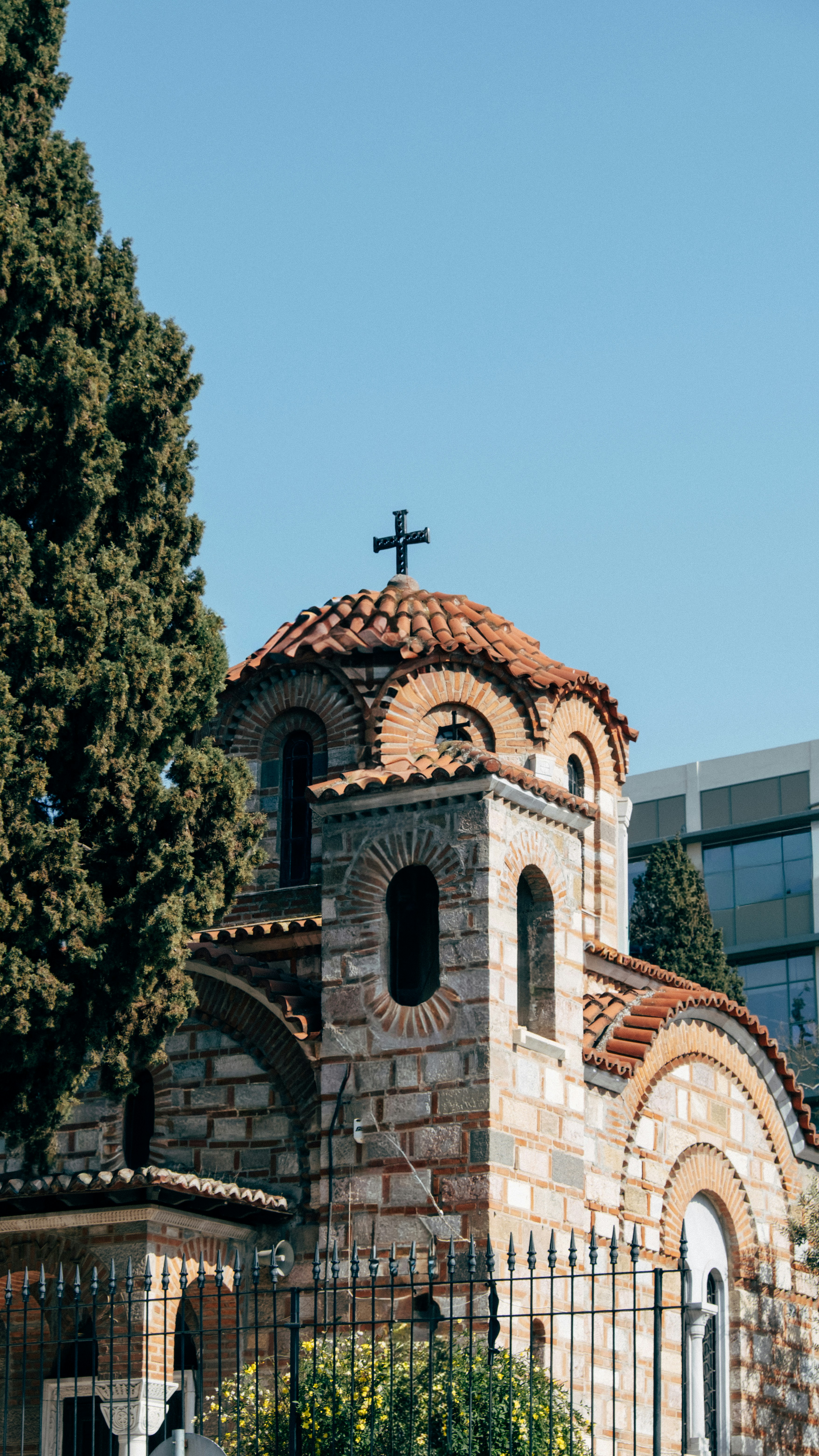 Stone Chapel Under a Cerulean Sky
