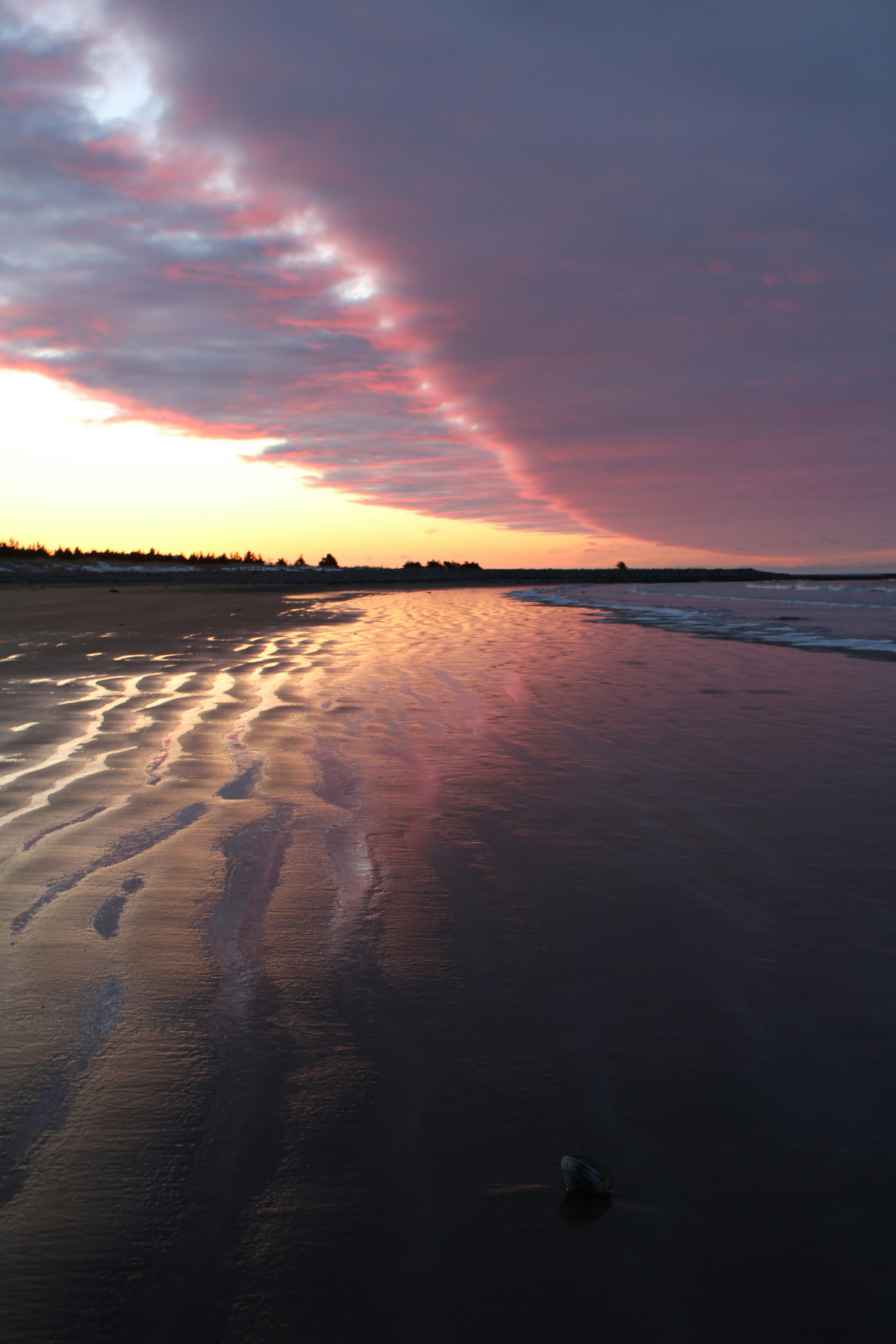 Crimson Tide: Reflections Across a Tidal Plane at Sunset