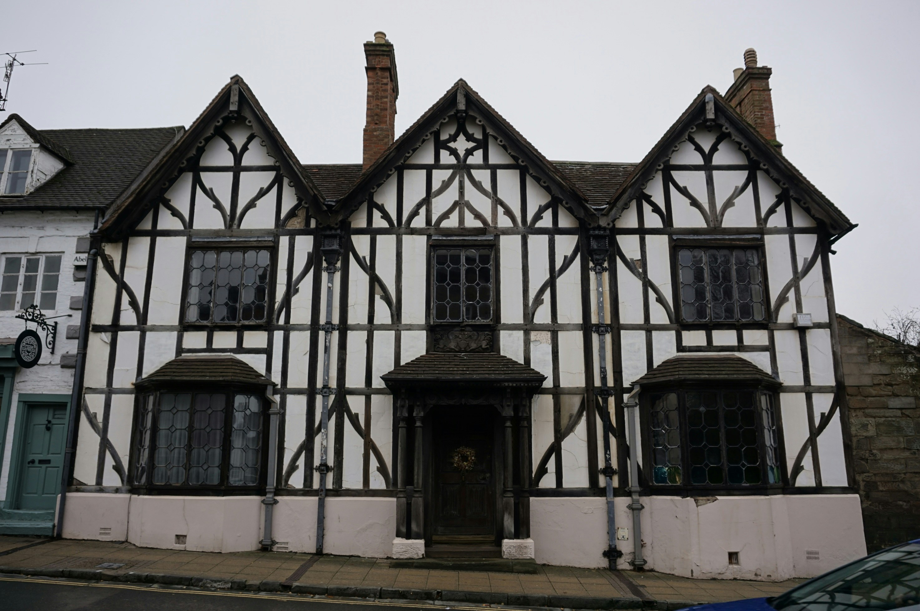 Heritage Timbered Facade with Central Doorway