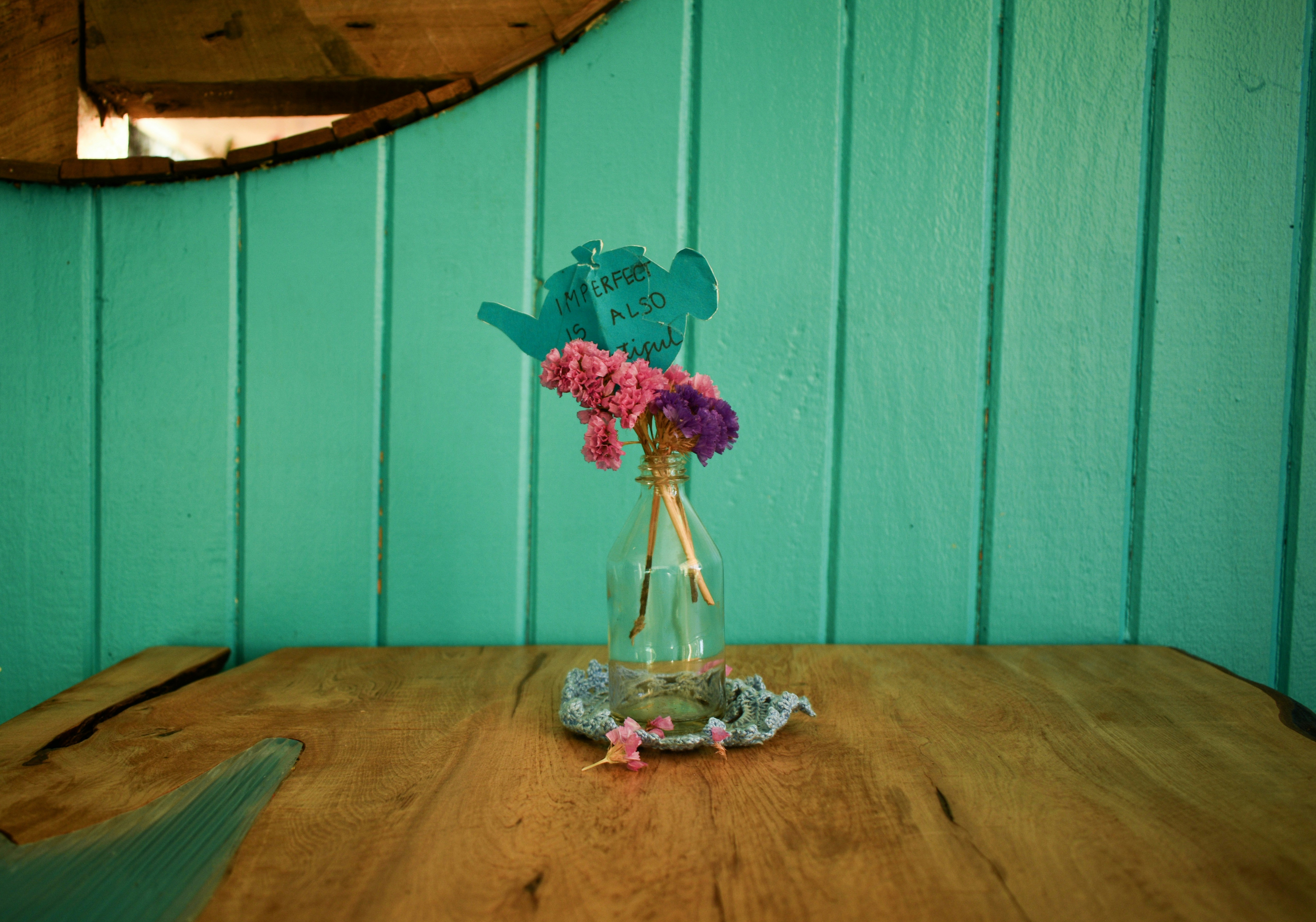 Vibrant Chalkboard Bouquet in a Turquoise Corner