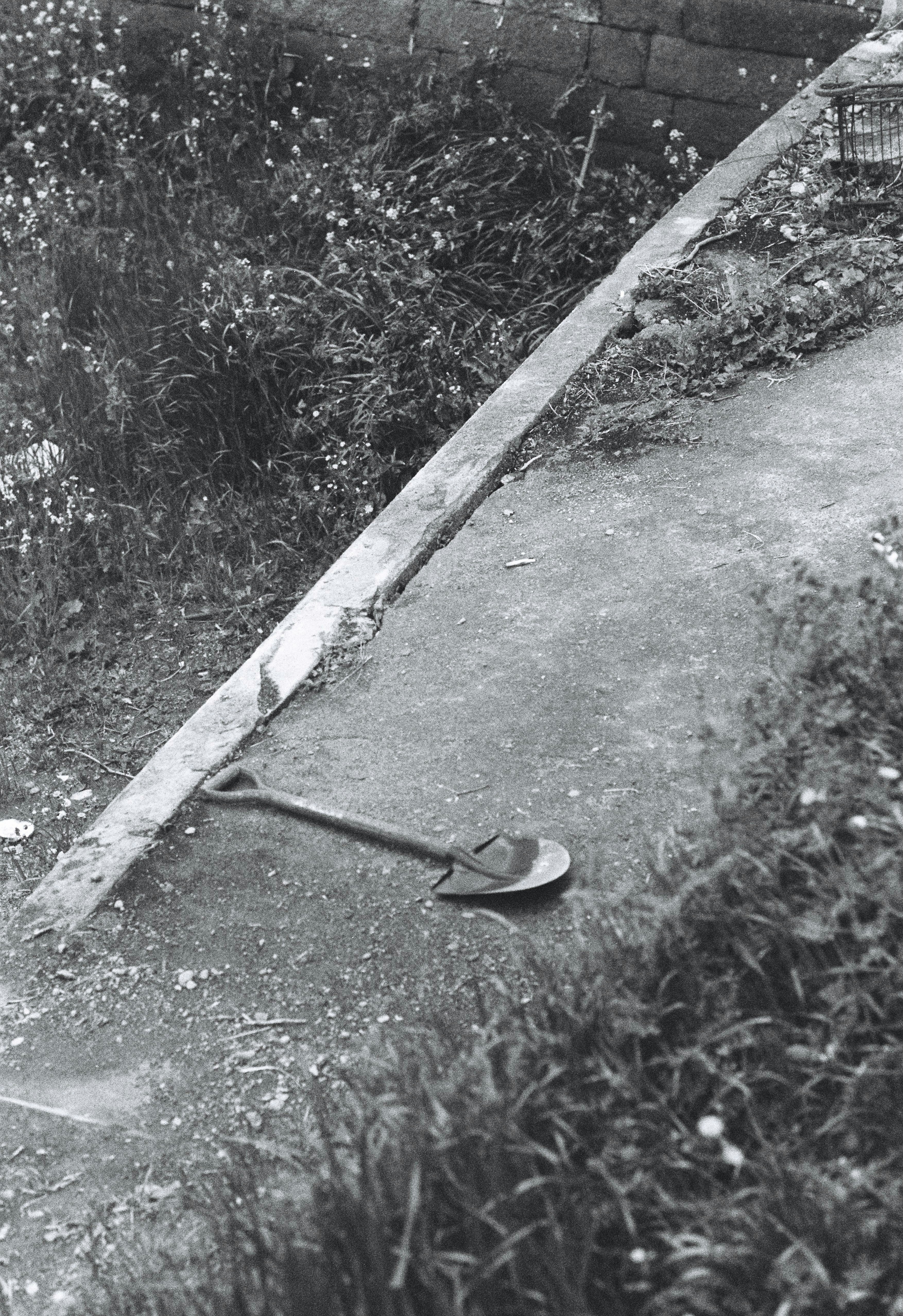 Unearthed Shovel on a Worn Path