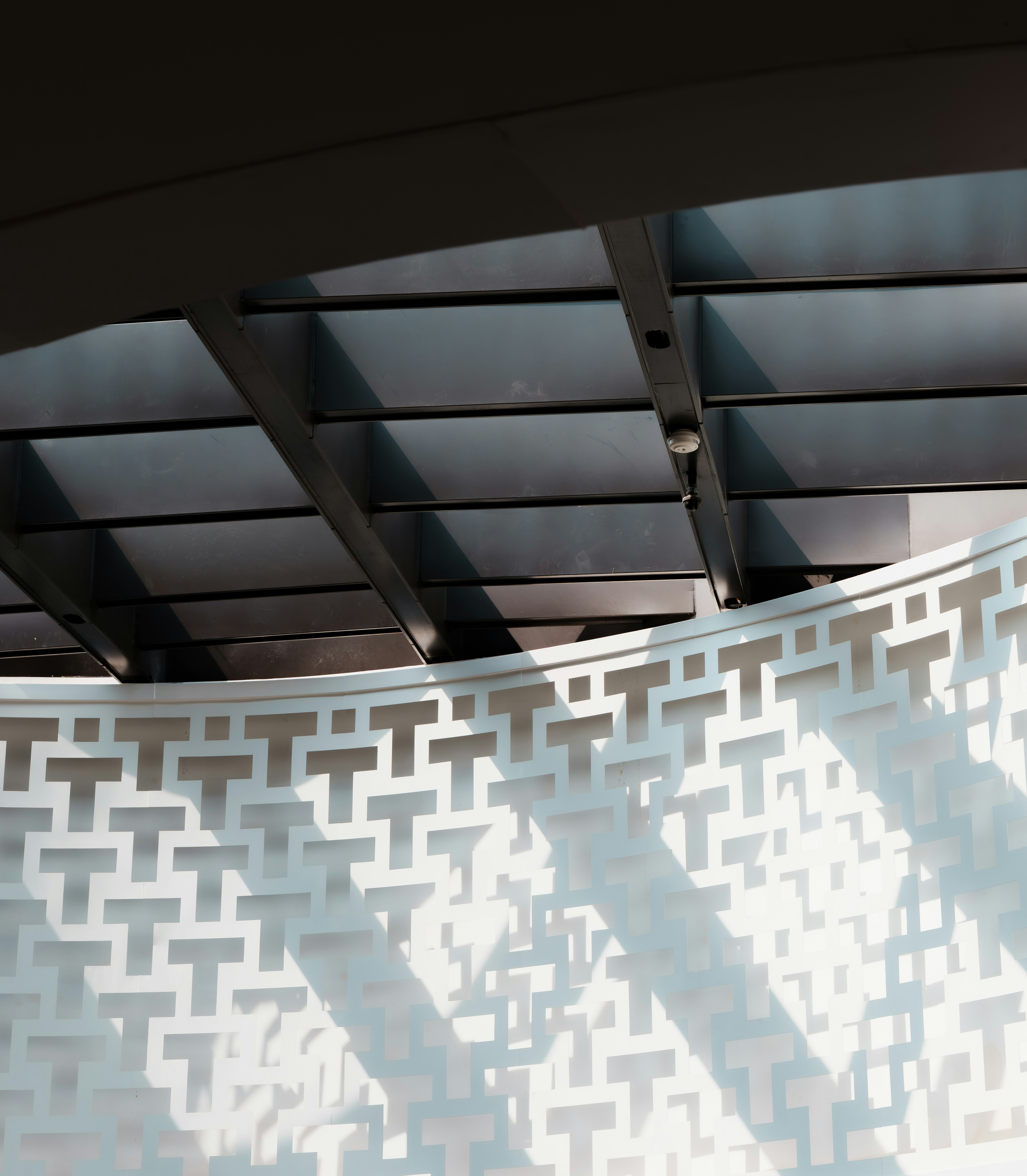 Interlaced Light and Shadow on a Modern Facade