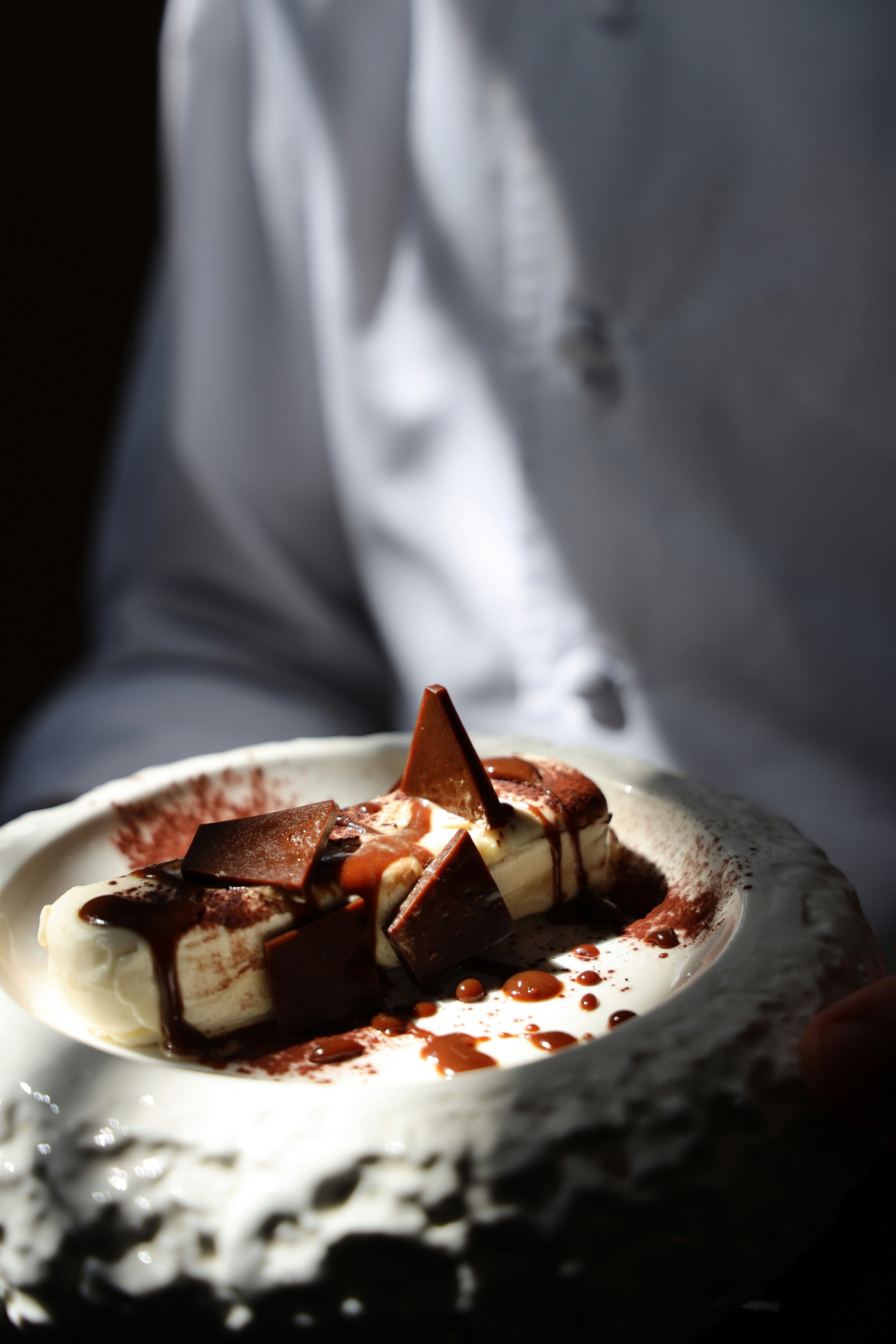 Decadent Chocolate Mosaic: A Dessert Portrait in Soft Spotlight