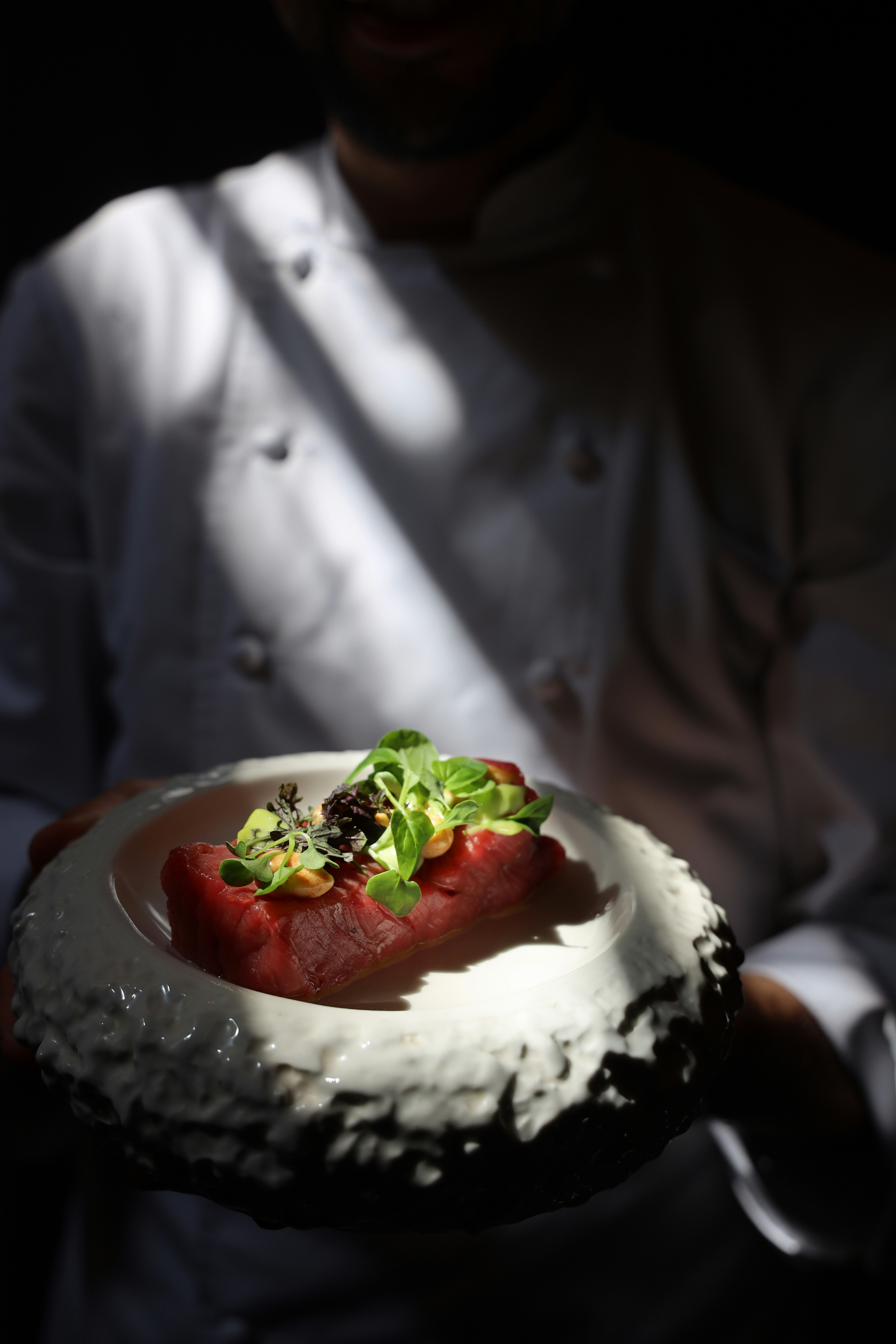 Midnight Kingship: A Chef Presents a Sushi-Topped Torched Cake