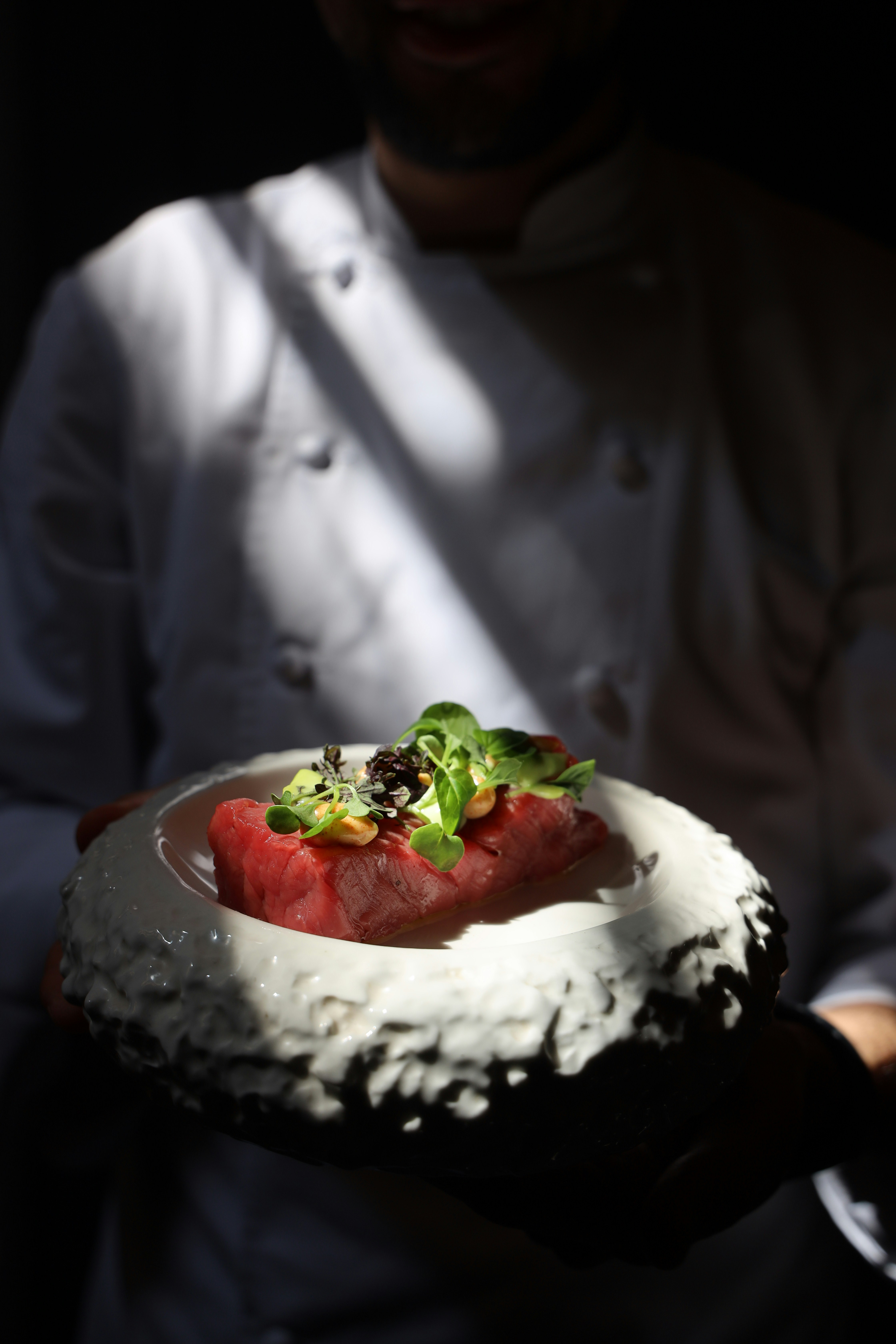 Culinary Spotlight: Wild Watermelon Garnish on a Cloud of Frost