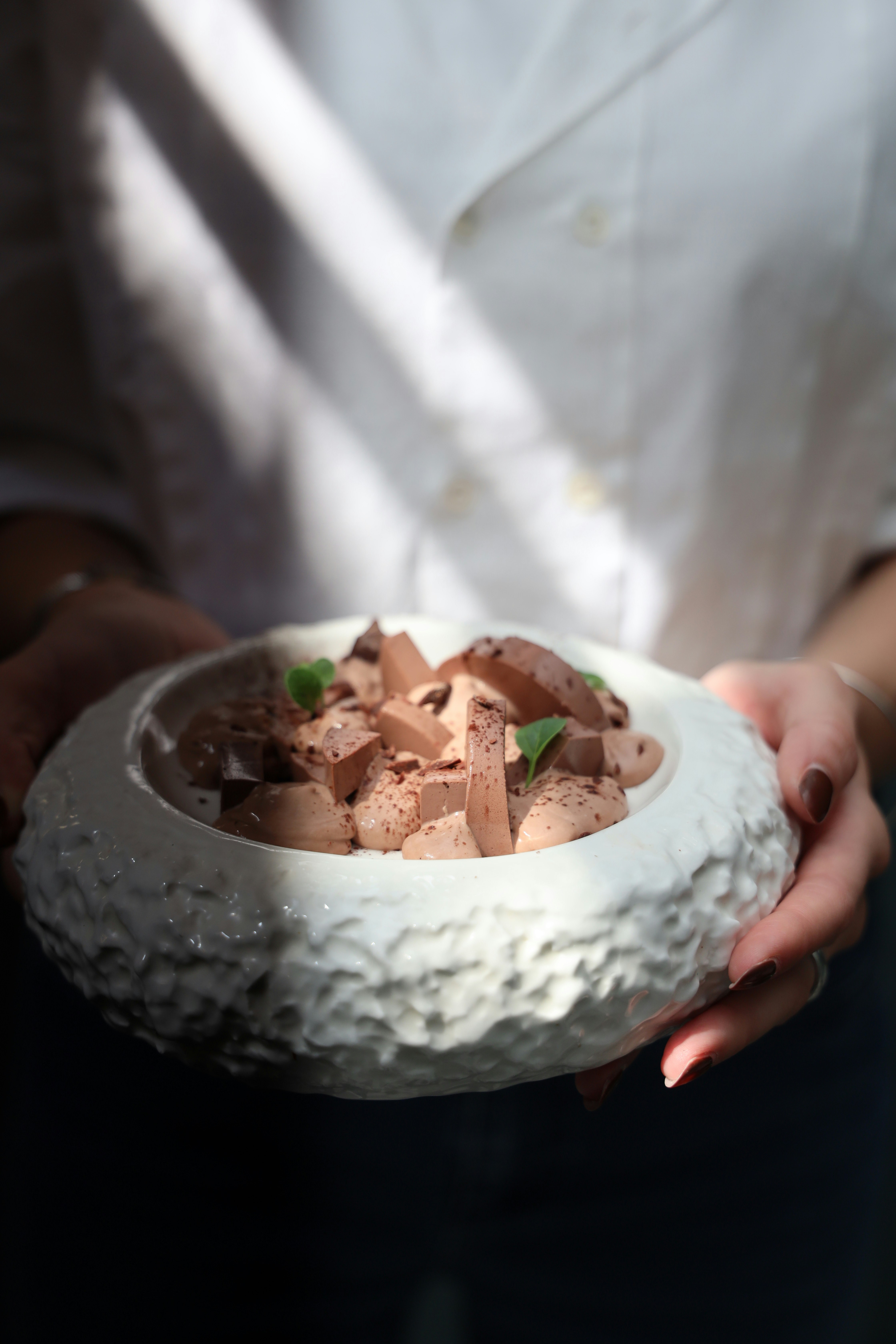 Creamy Cocoa in a Textured Snow Bowl