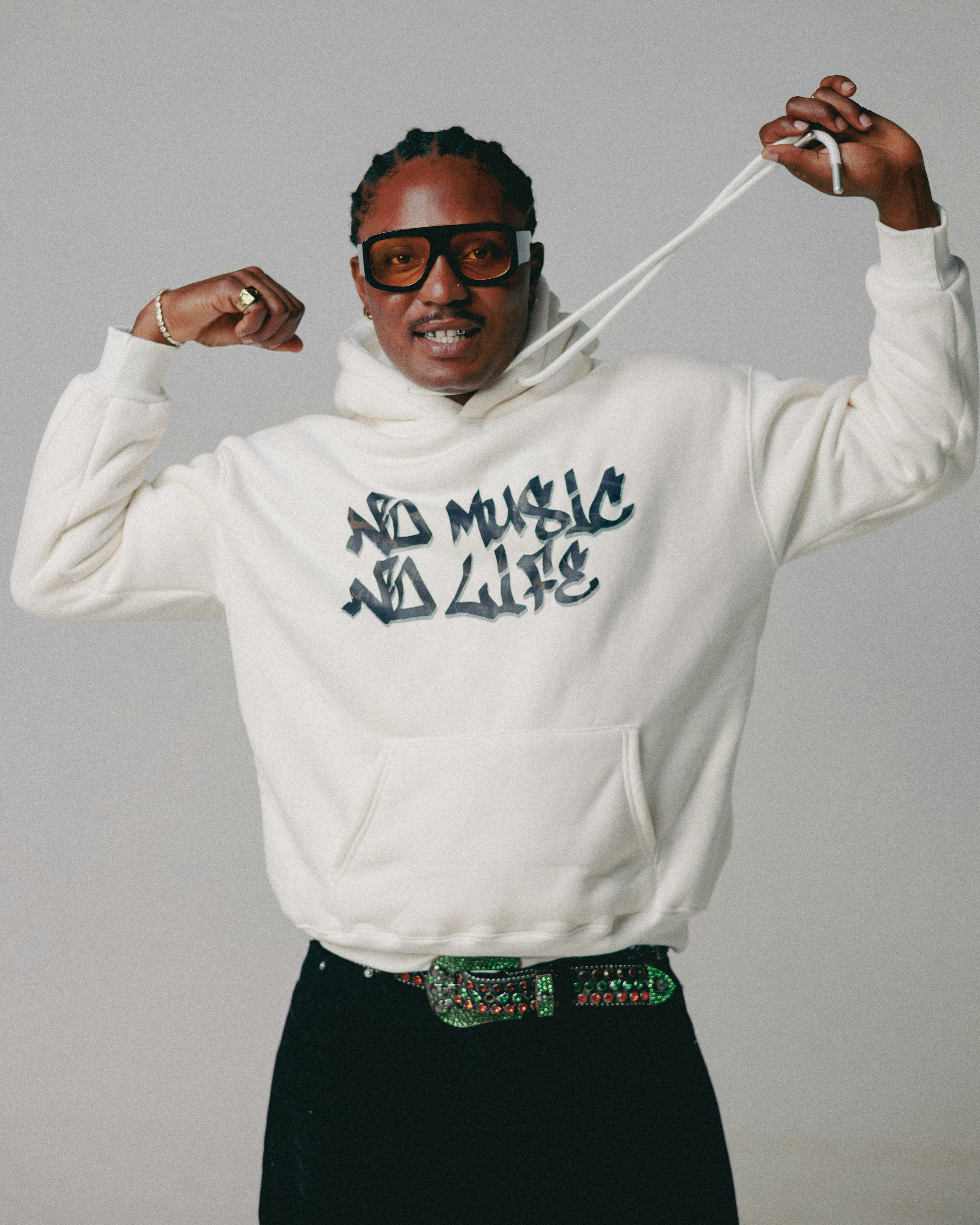 Hip-Hop Confidence: A Portrait in White and Style