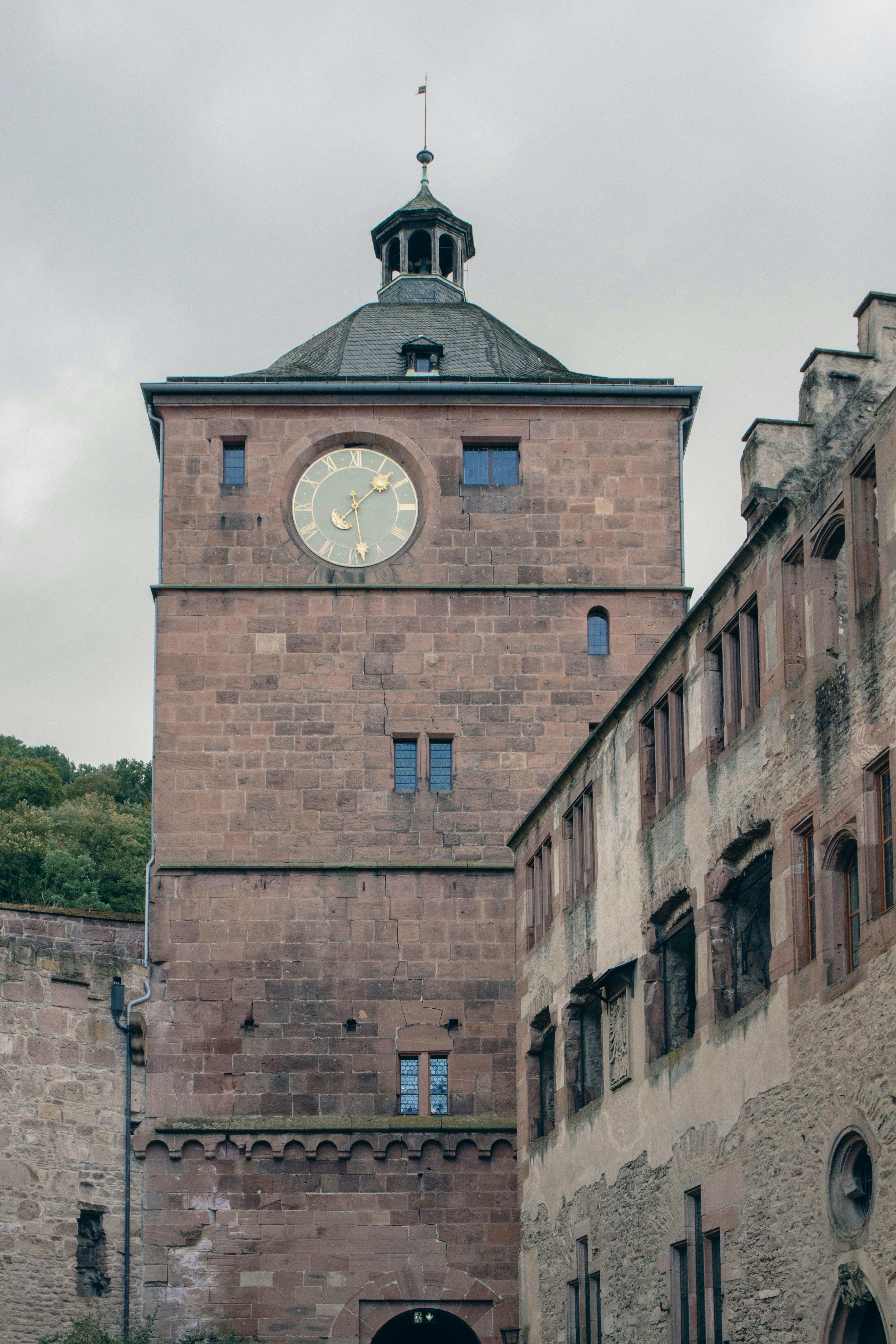 Clock Tower Overlook: Historic limestone Facade and fort-like Walls
