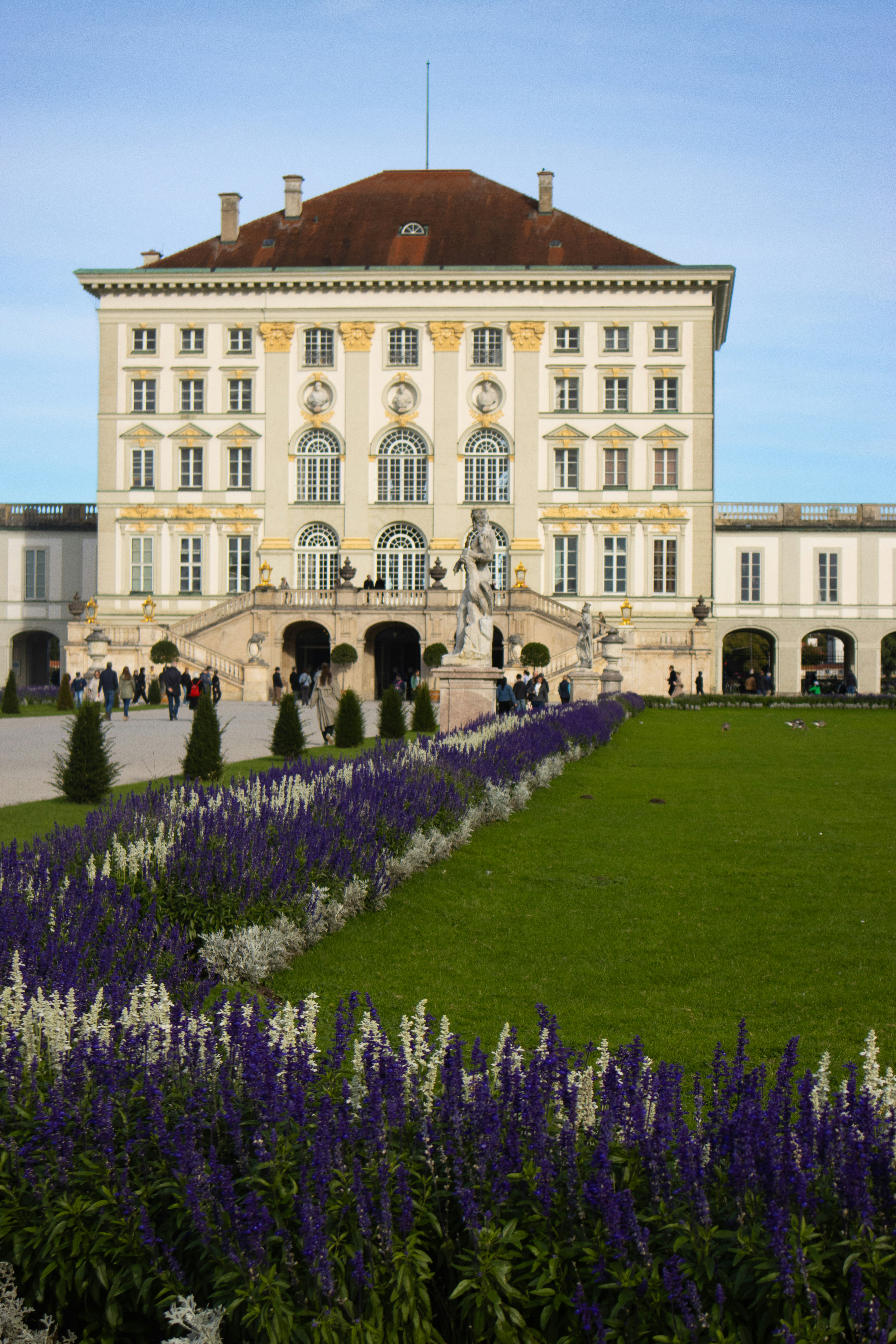 Lavender Path to a Baroque Facade