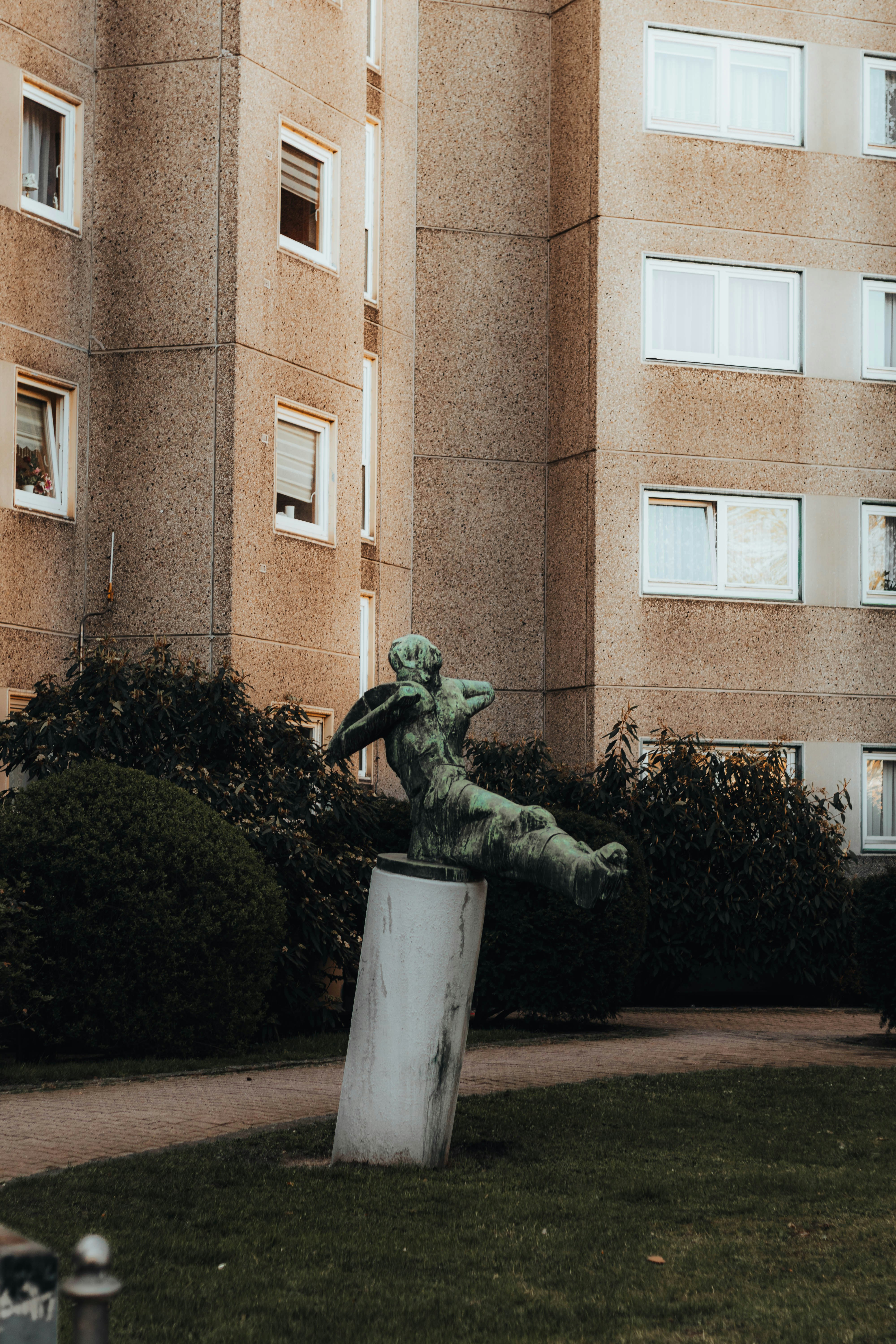 Urban Sculpture in a Concrete Courtyard