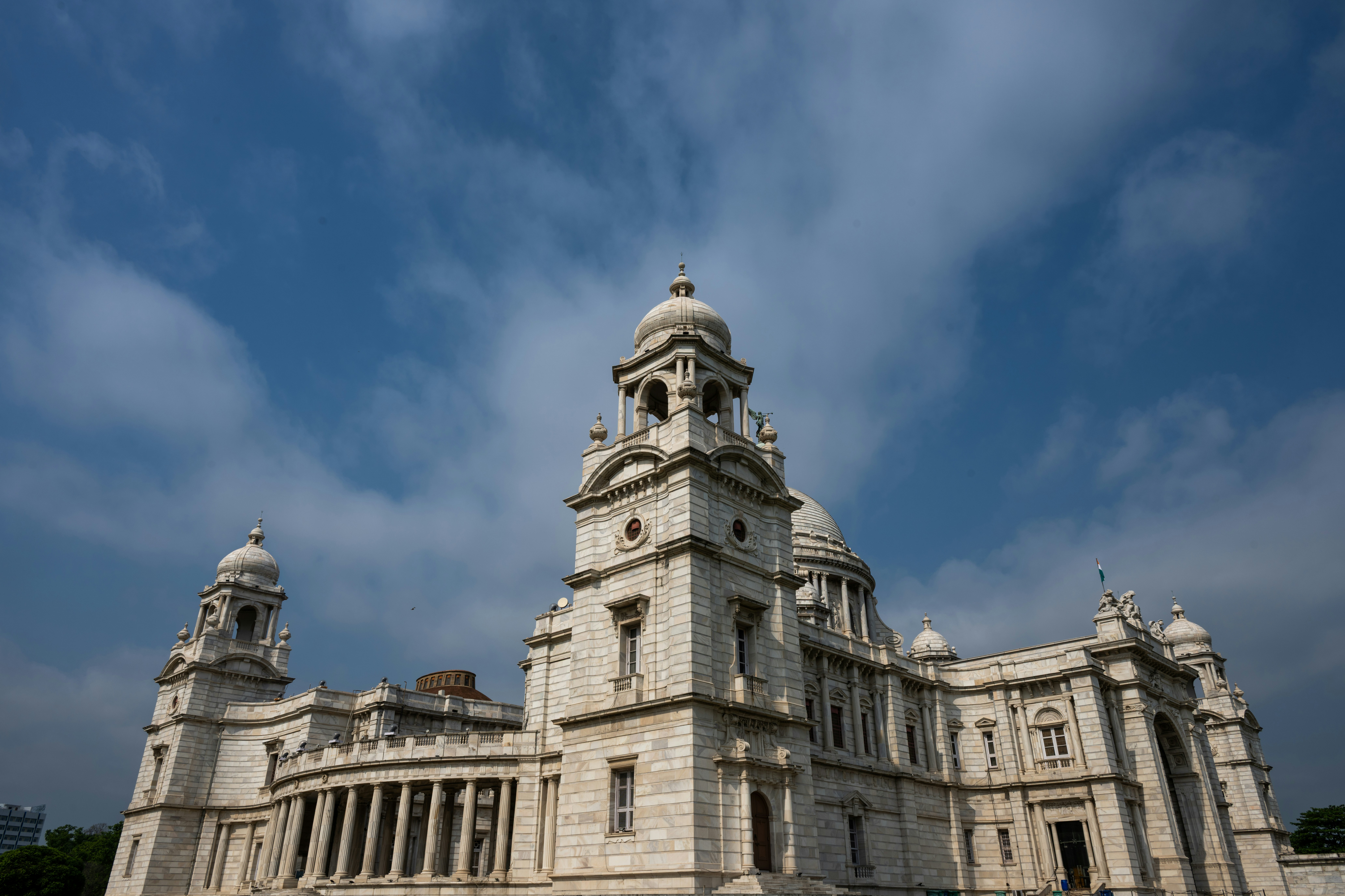 Majestic Stone Facade: A City Palace Reaching Toward the Sky