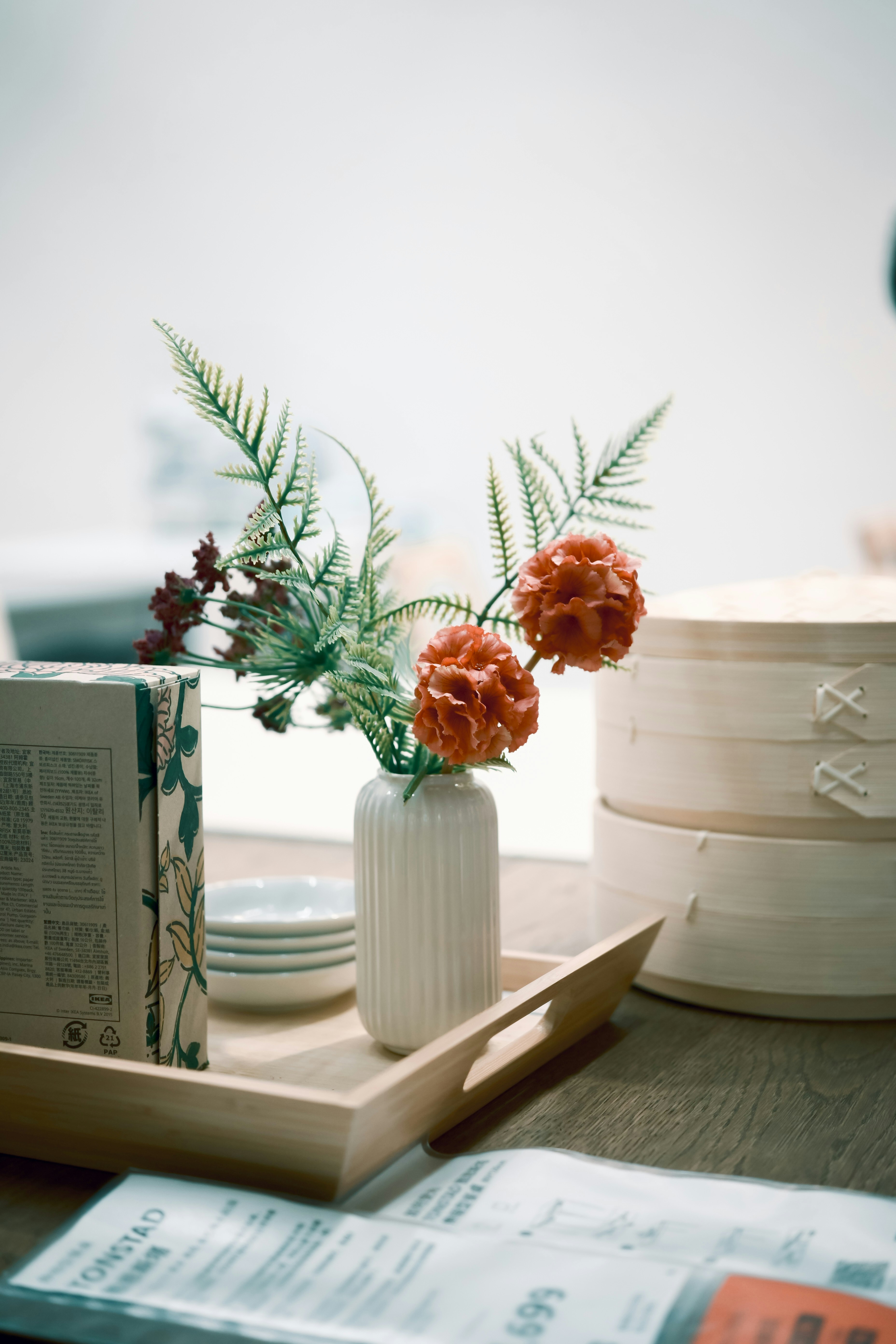 Floral Still Life with Steamer Dim Sum and Box