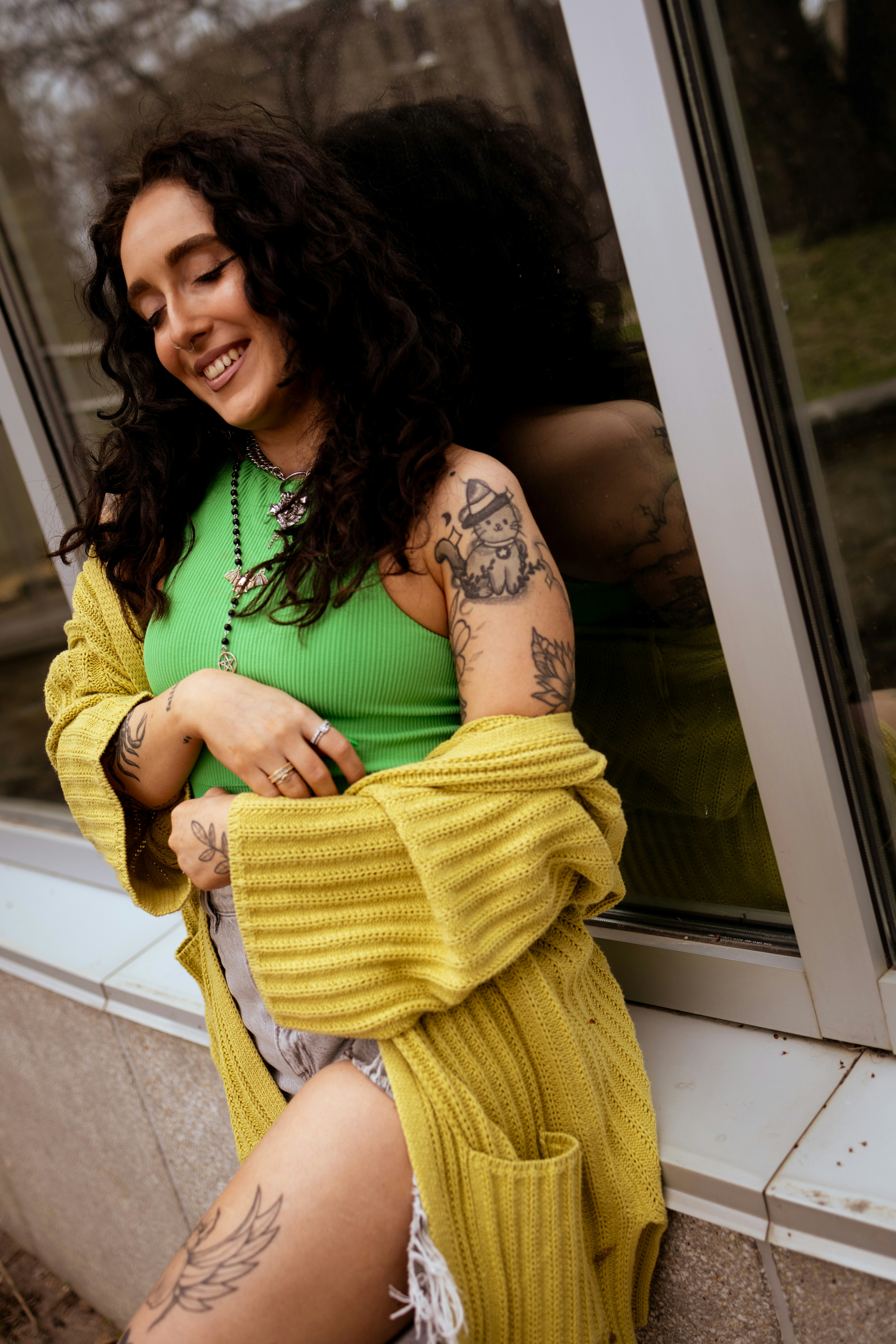 Sunlit Steel: A Neon-Green Moment in Yellow Knit