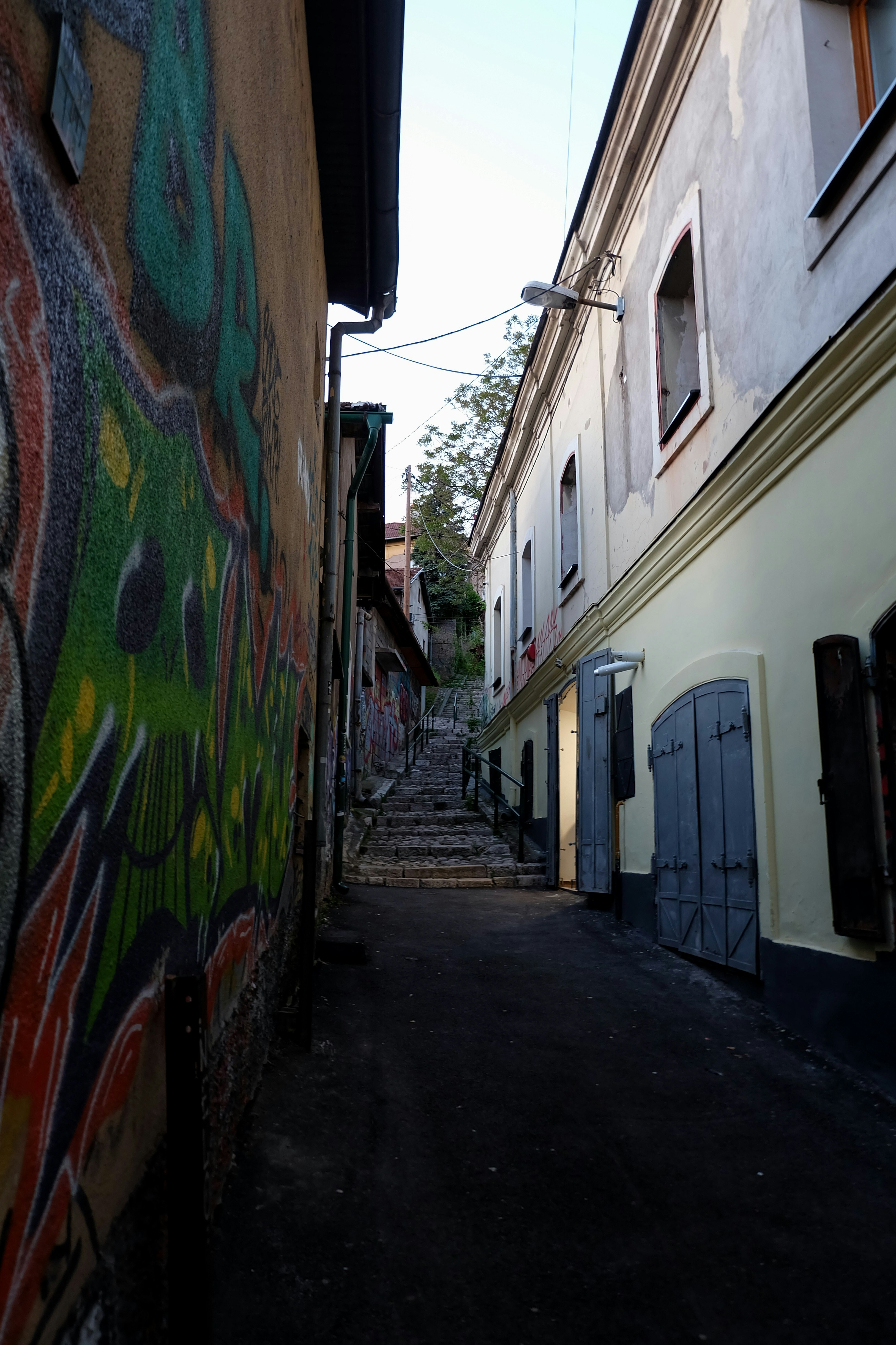 Narrow Alleyway Study in Color and Shadow