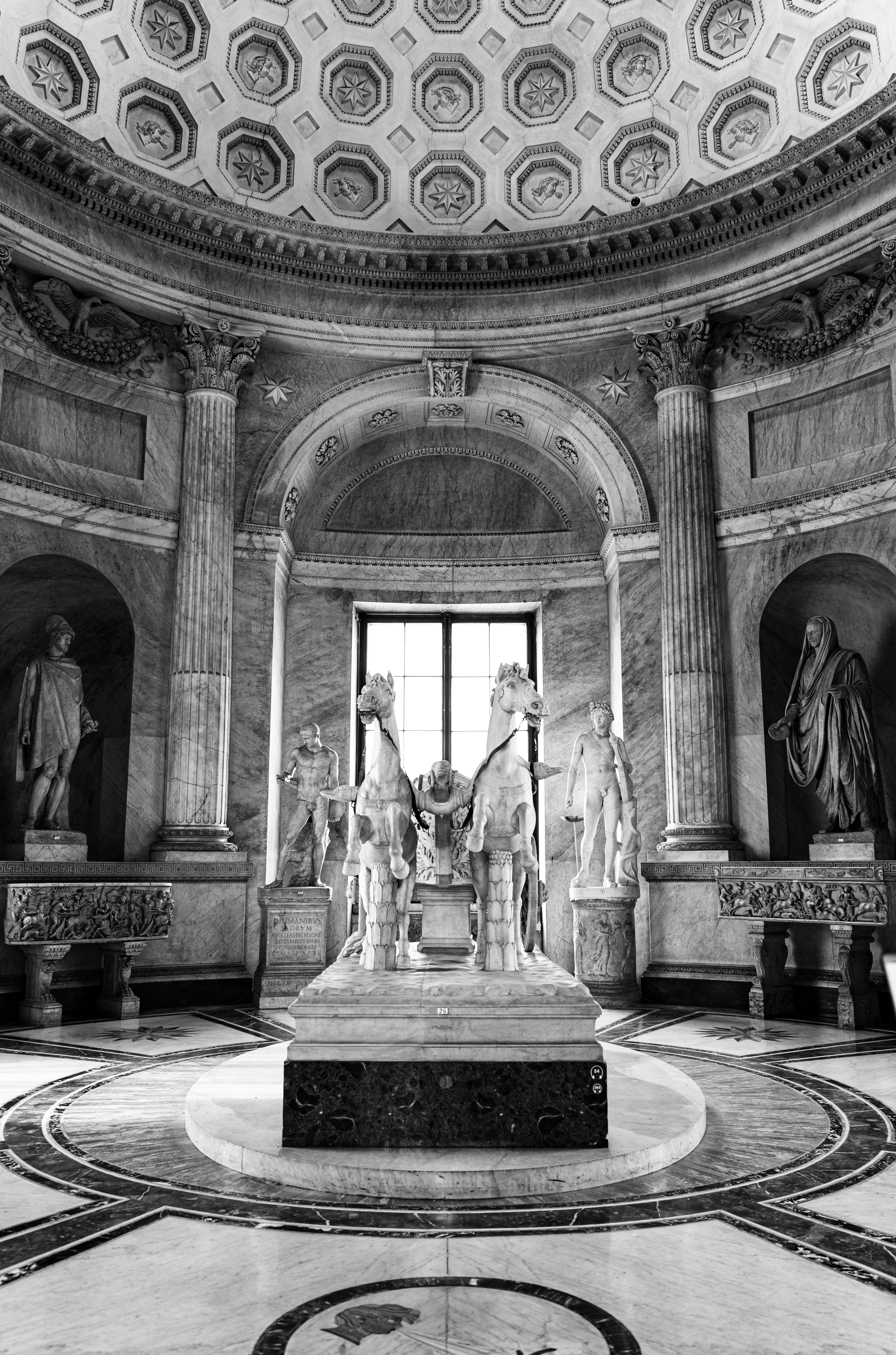 Statue Gallery Under a Mosaic Dome