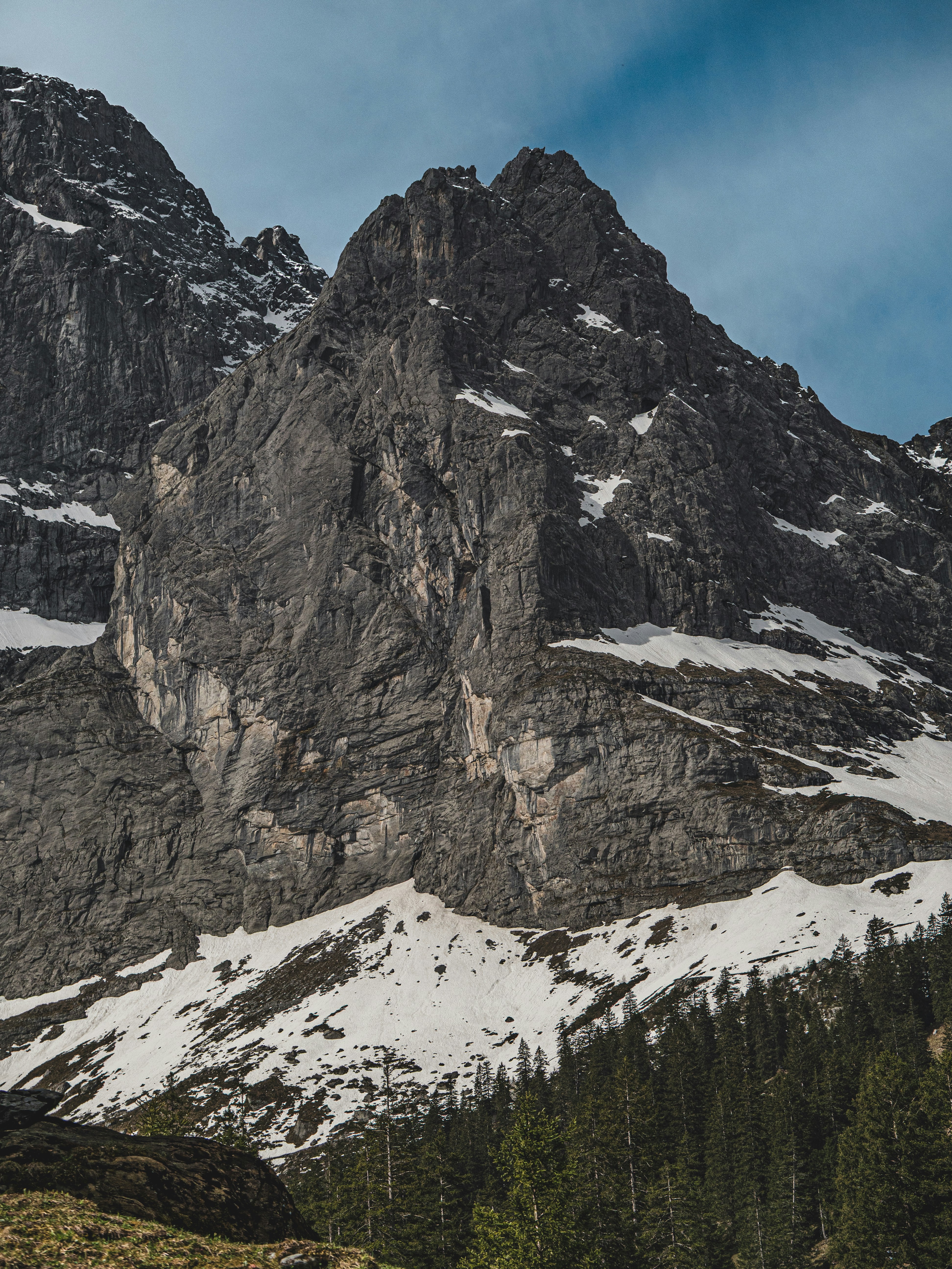 Rugged Peak Under a Clear Alpine Sky