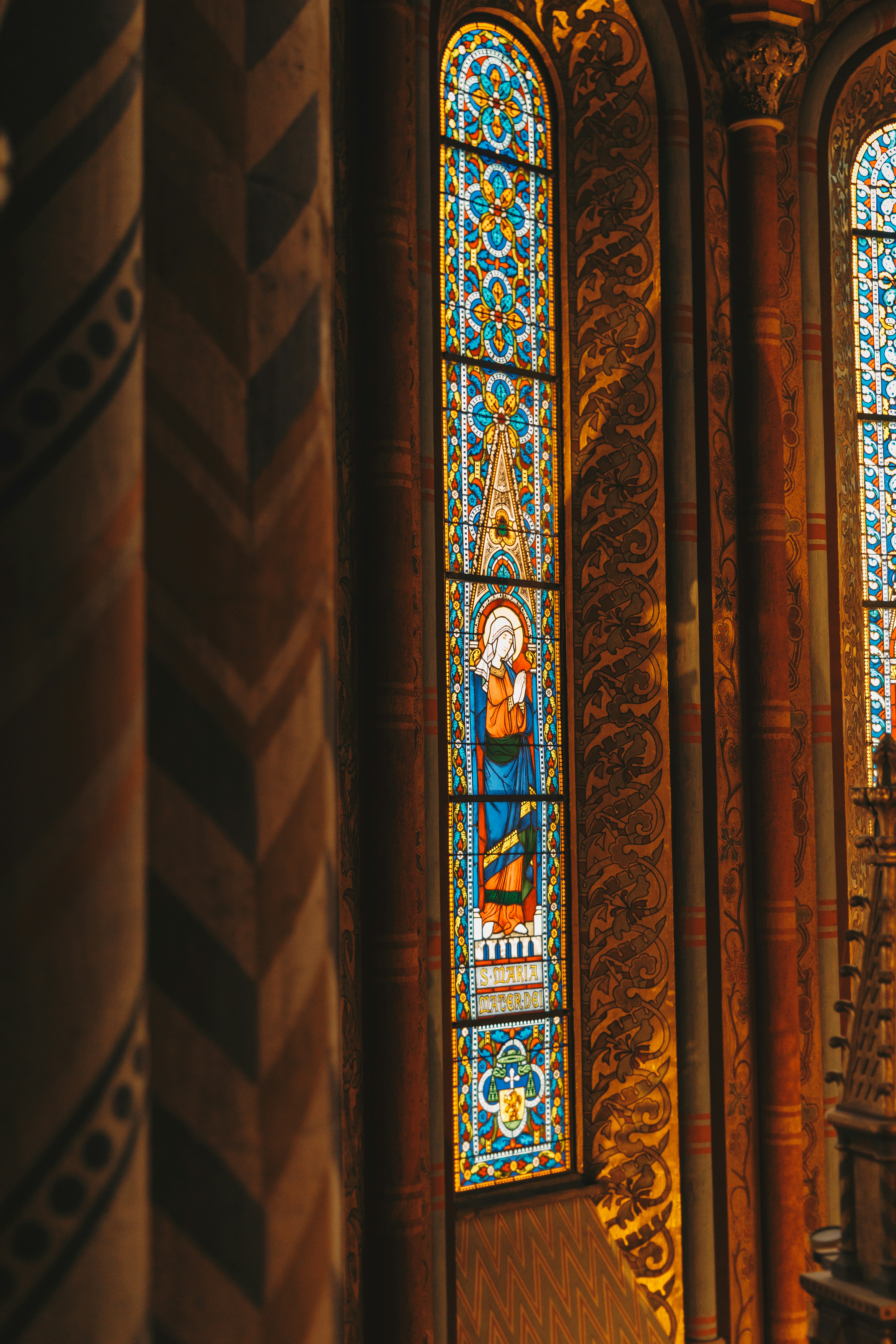 Stained Glass Reverie: Light through a Sacred Window