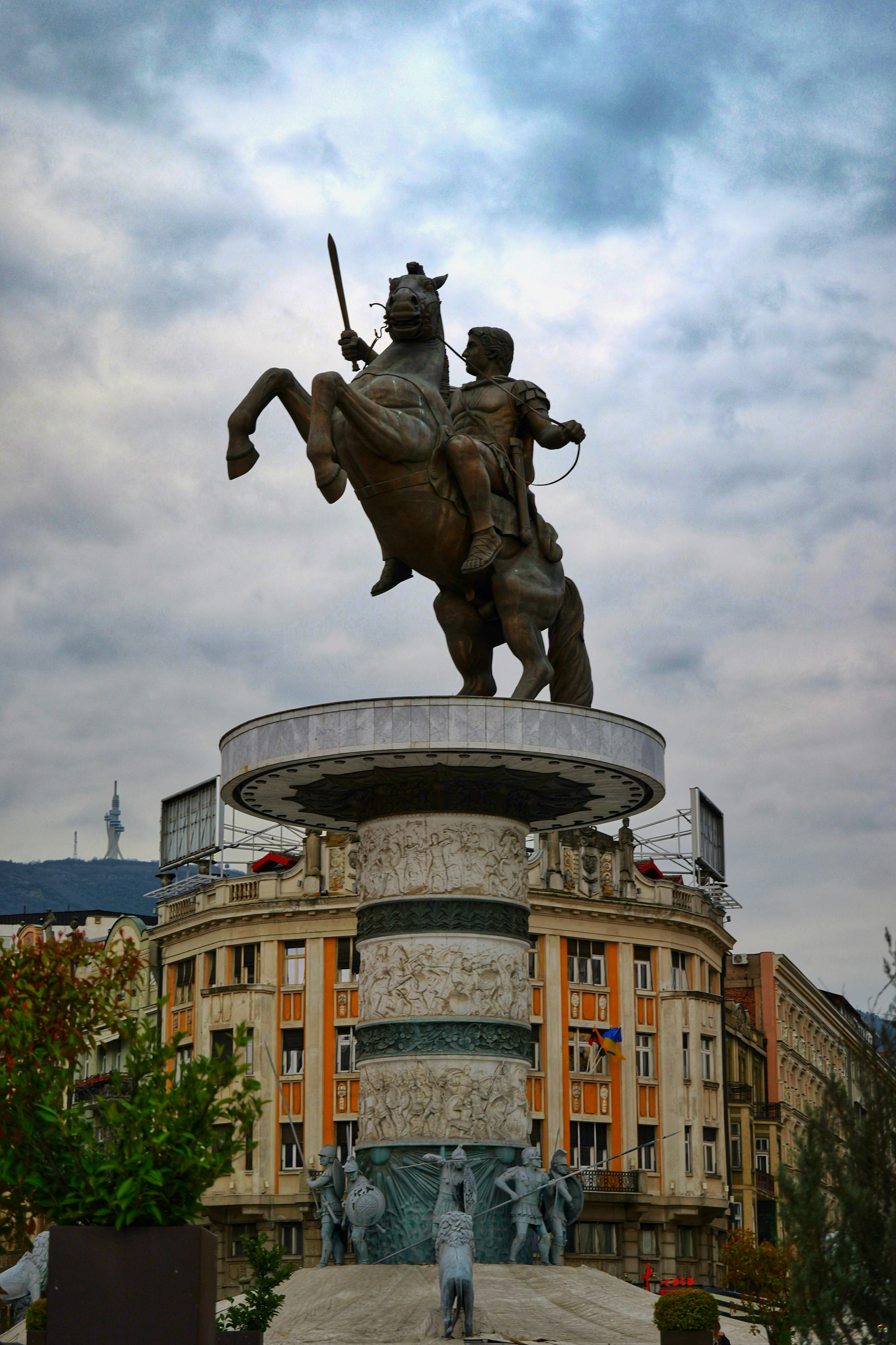 Equestrian Monument: A Heroic Stance Against a Stormy Sky