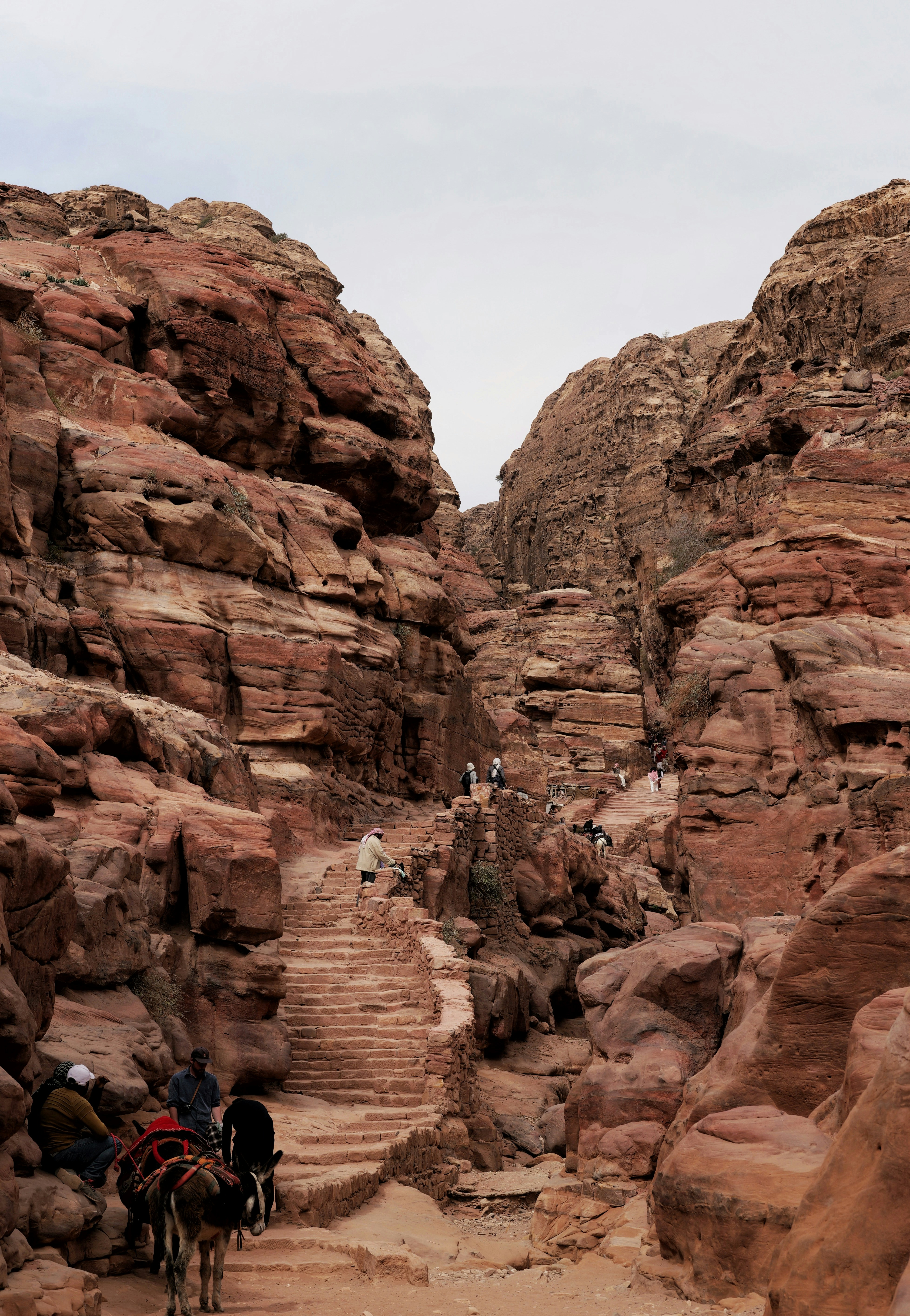 Rugged Steps Through a Red Rock Pass