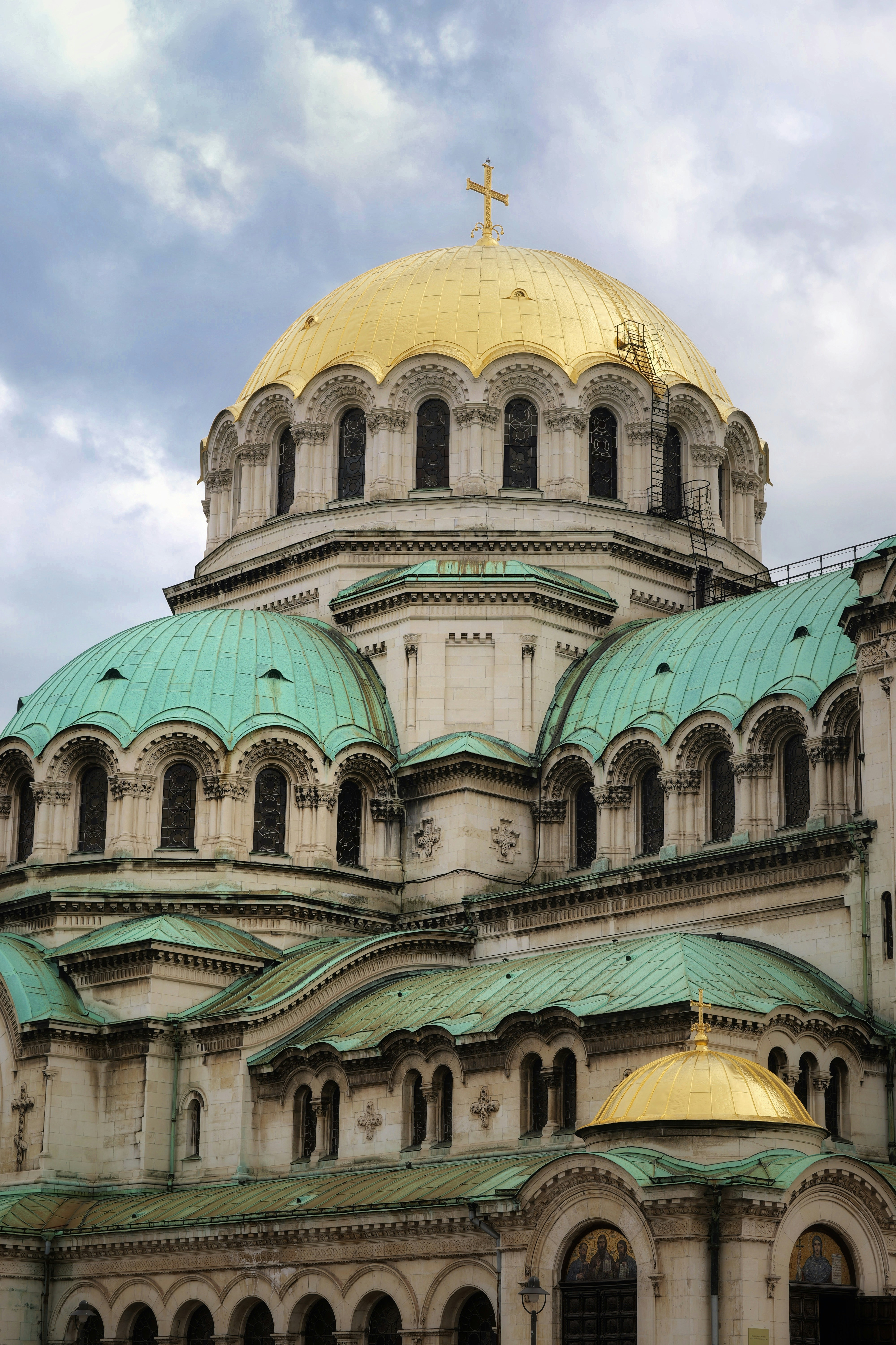 Golden Dome Cathedral crowned with sky and arches