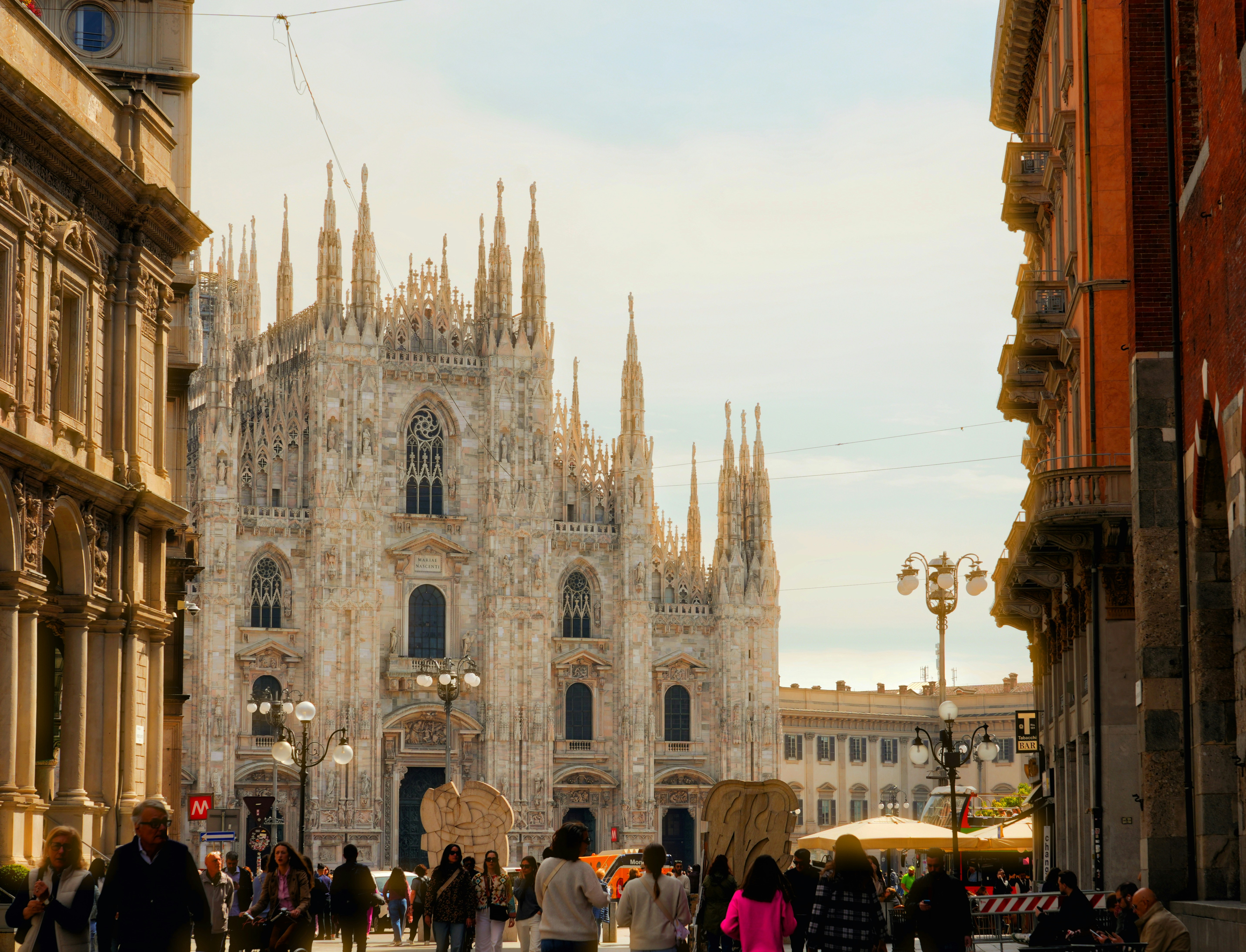 Gothic Cathedral Glow: Crowds Framing the Milan Duomo