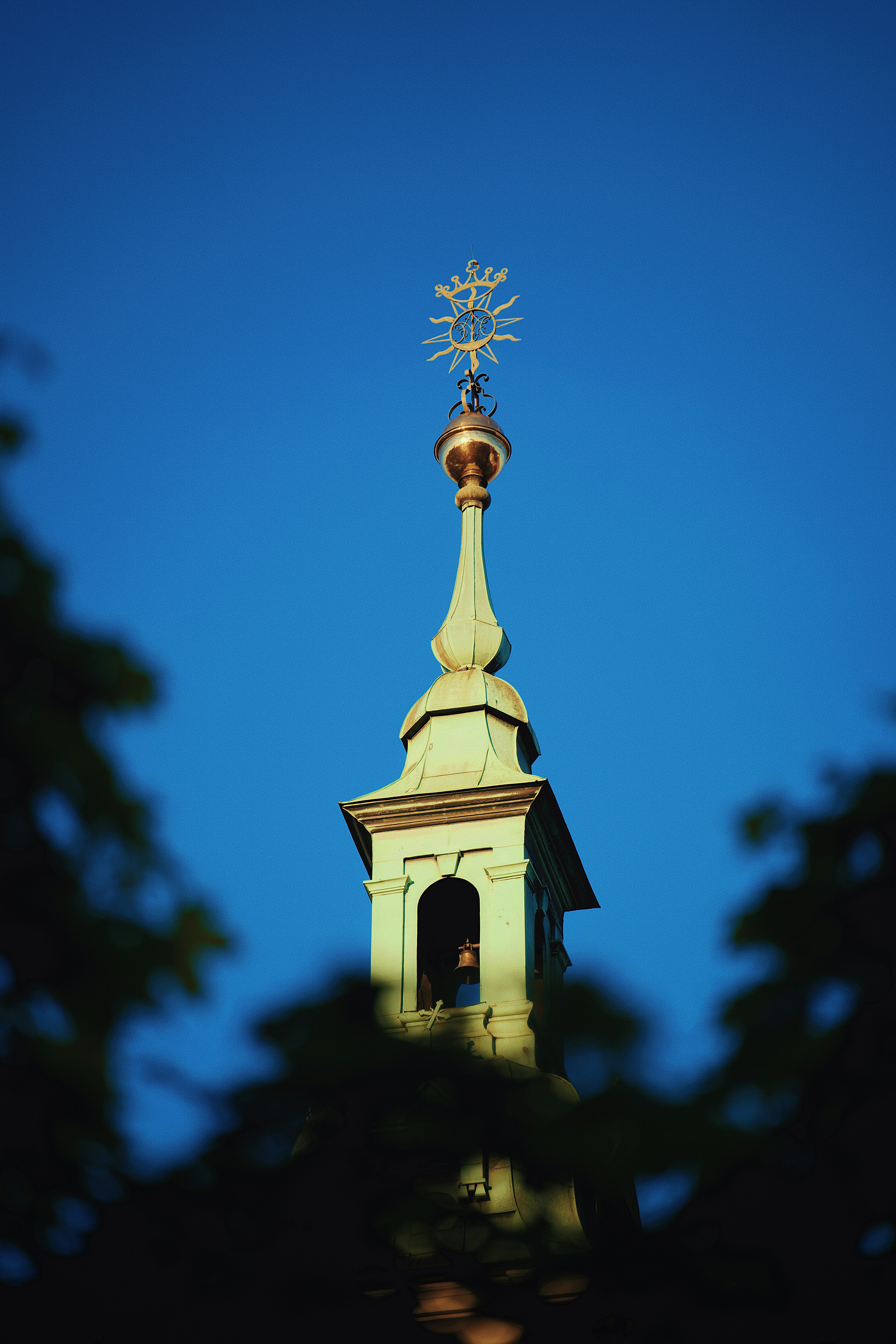 Golden Steeple Against a Cerulean Sky