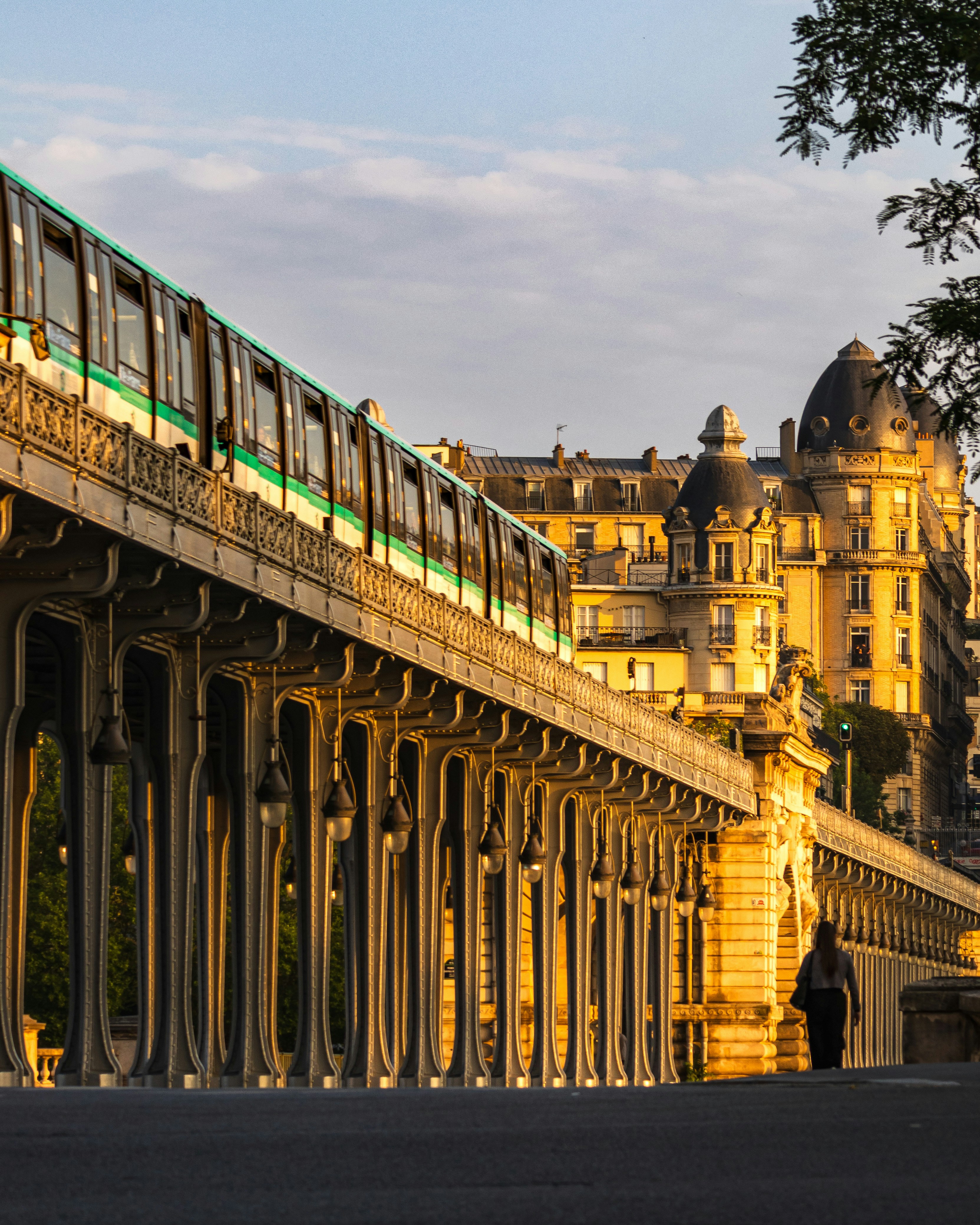 Bridge in Golden Hour: Trains, Stonework, and Silent Walks
