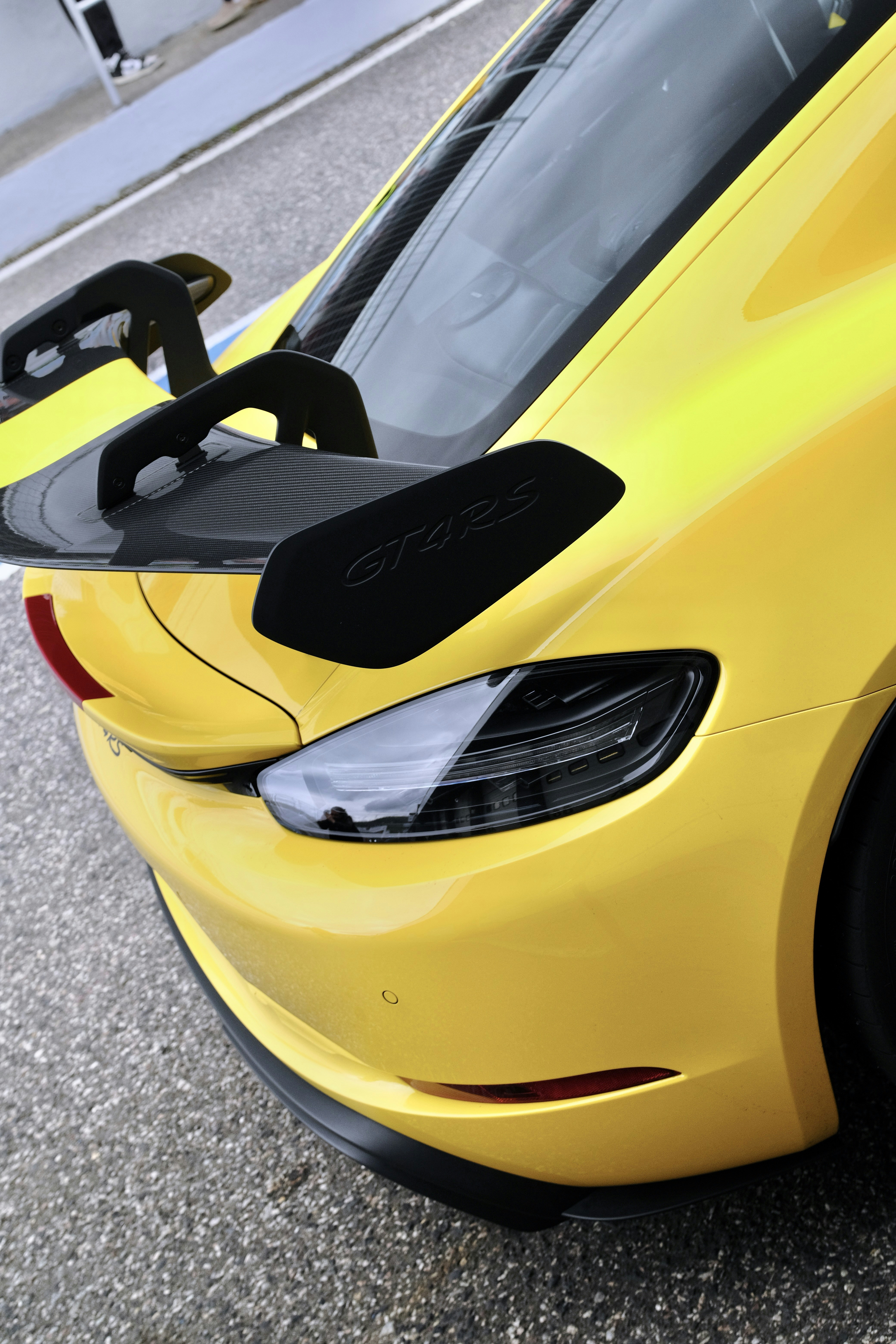 Yellow Velocity: The Front Wing of a Porsche GT3 RS