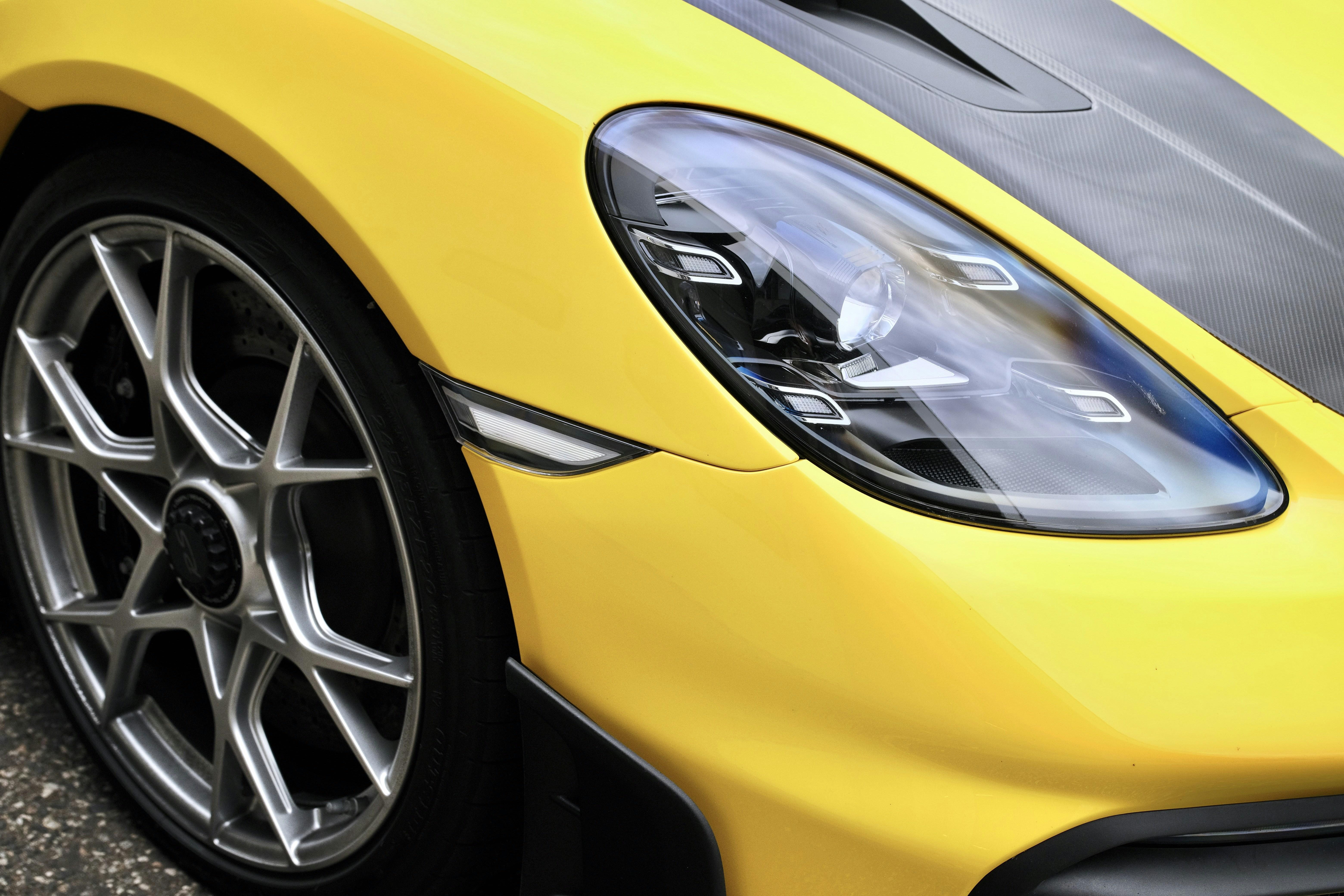Yellow Lightning: A Bold Front Quarter of a Supercar
