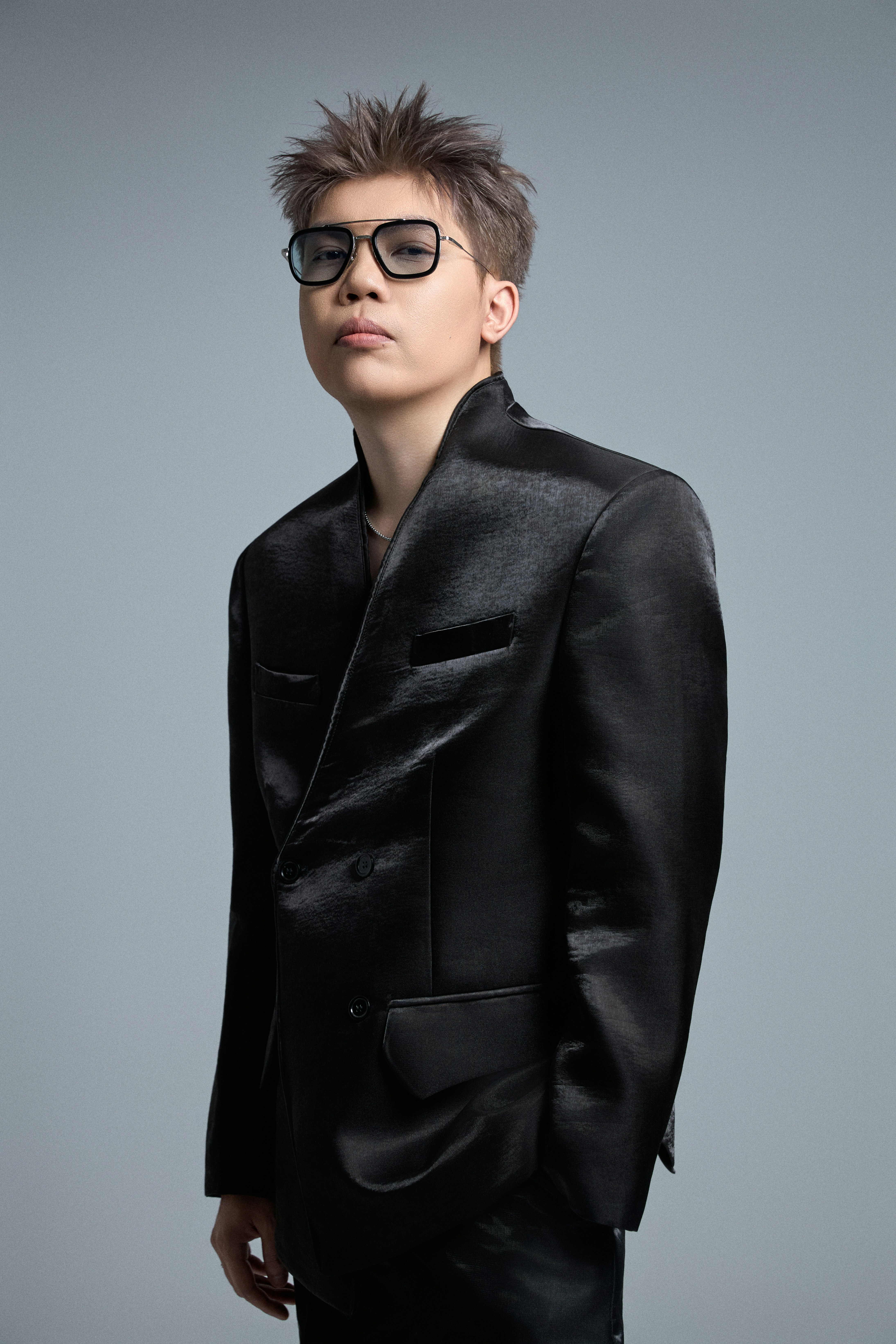 Sharp Silhouette: A Bold Portrait in Satin Black
